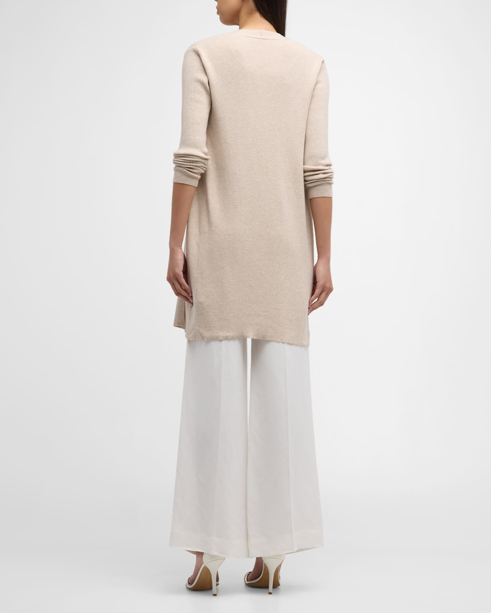 Kobi Halperin Marla Ribbed Open-Front Cotton Sweater | Neiman Marcus