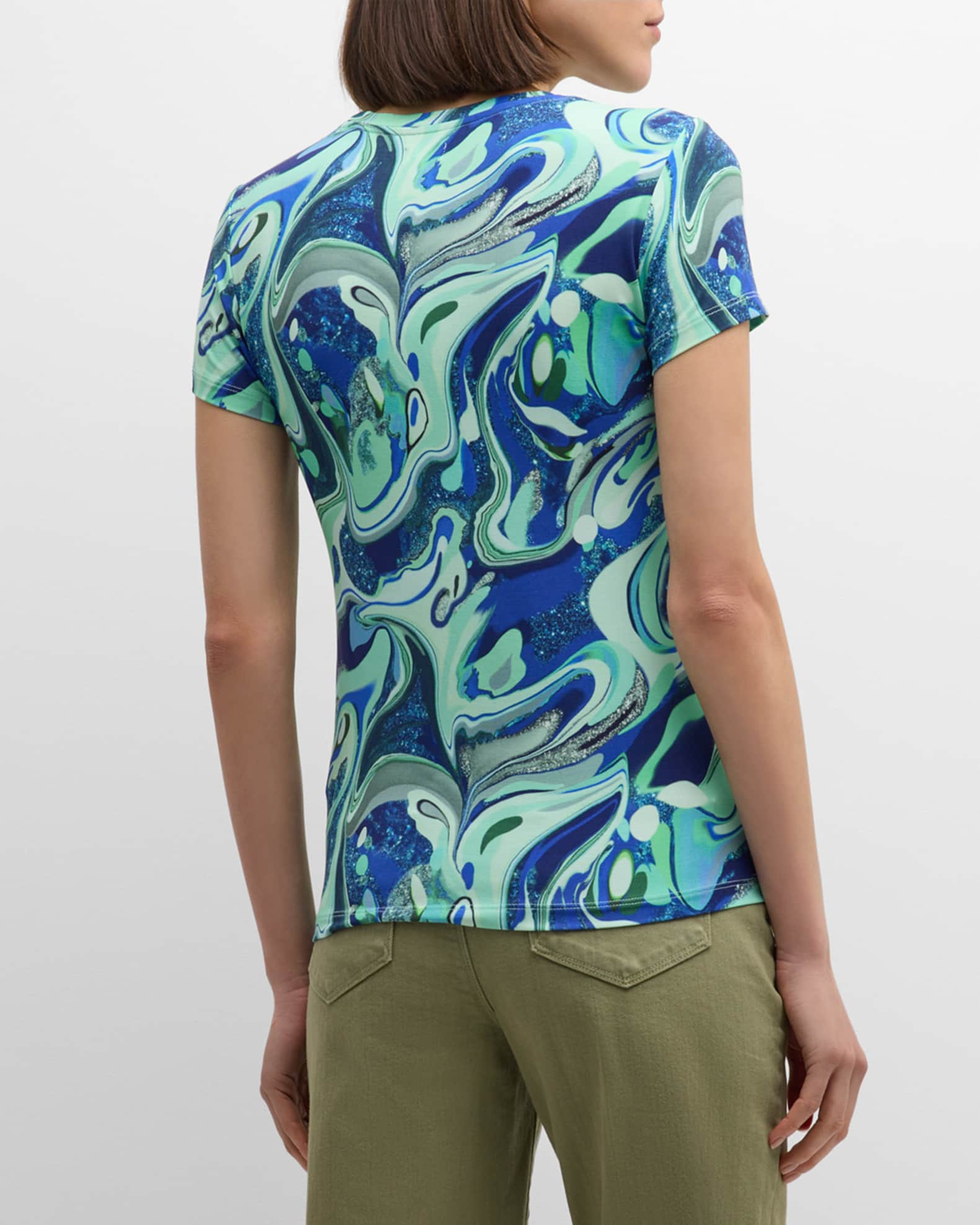 L'Agence Ressi Short-Sleeve Tie-Dye Tee | Neiman Marcus