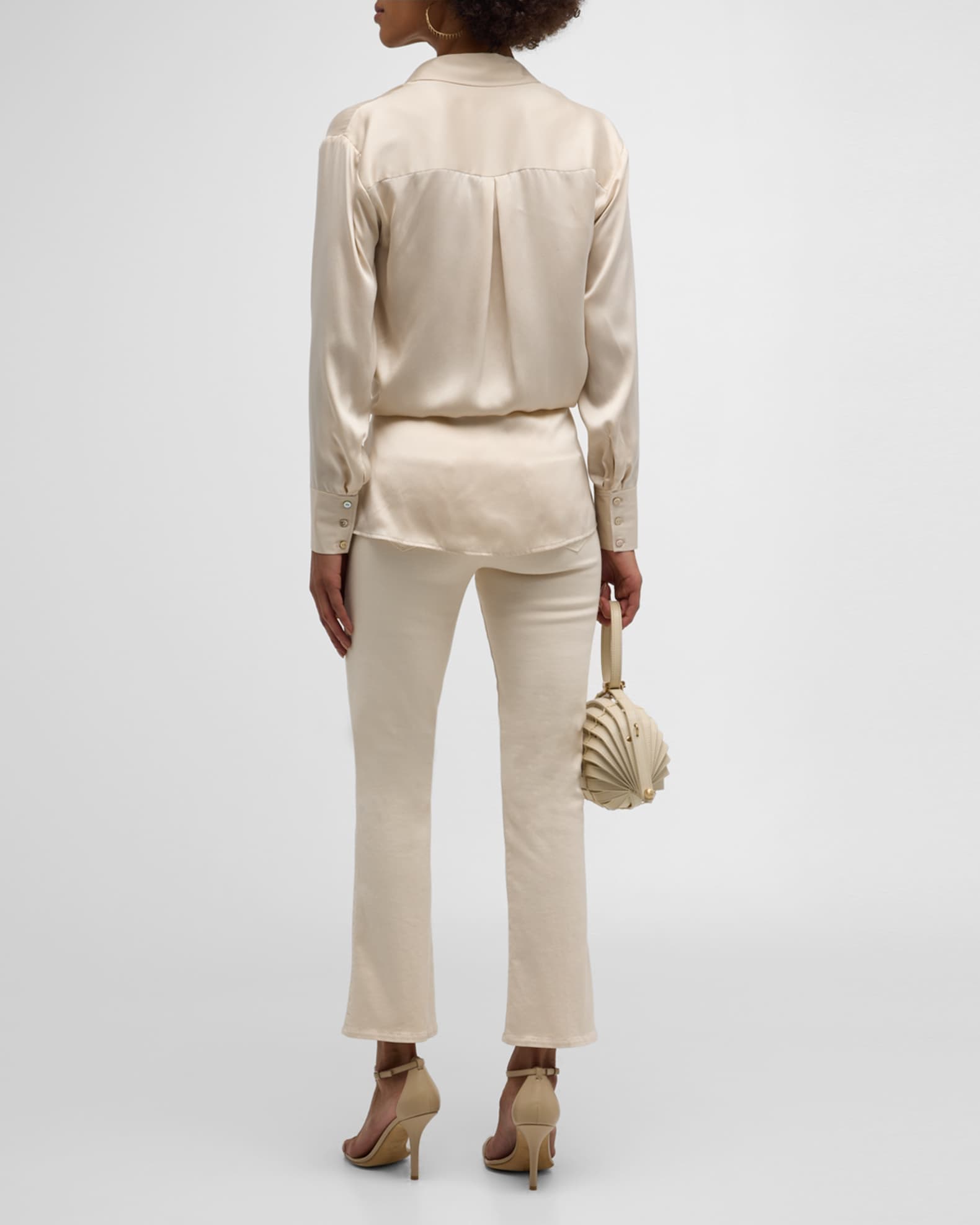 L'Agence Tati High Rise Cropped Micro Bootcut Jeans | Neiman Marcus