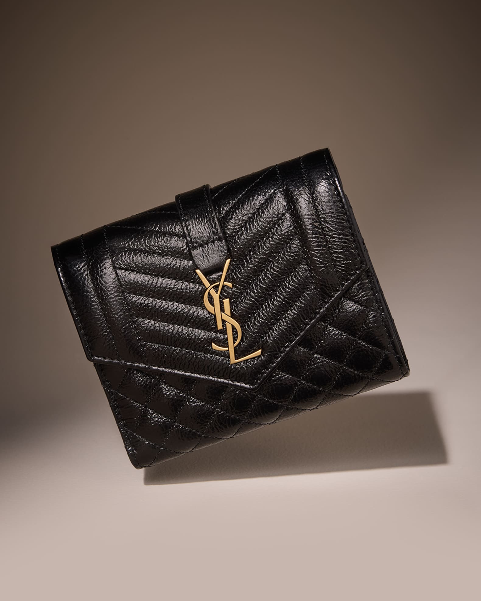 Saint Laurent YSL Trifold Quilted Leather Wallet | Neiman Marcus