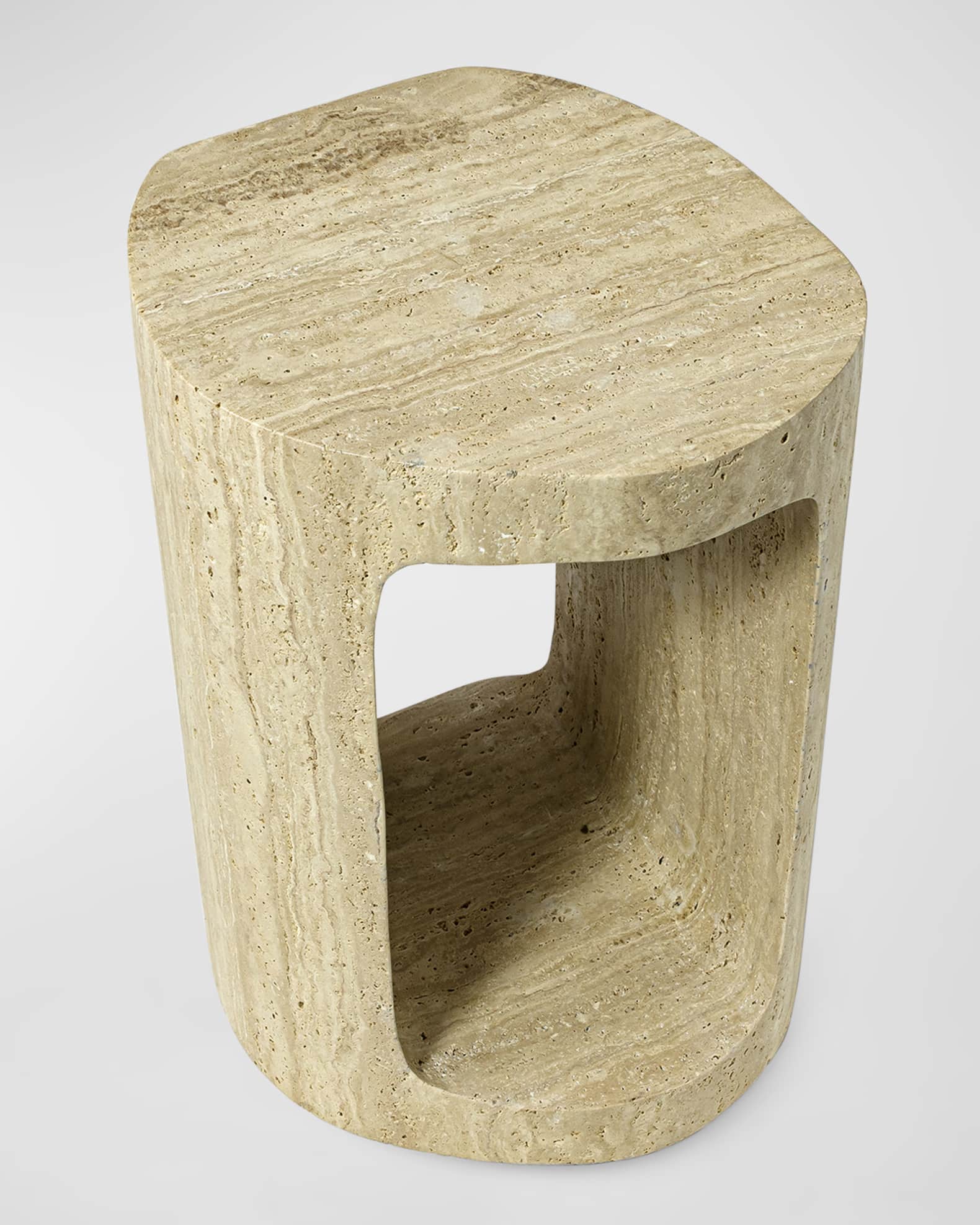 Palecek Bianca Travertine Side Table | Neiman Marcus