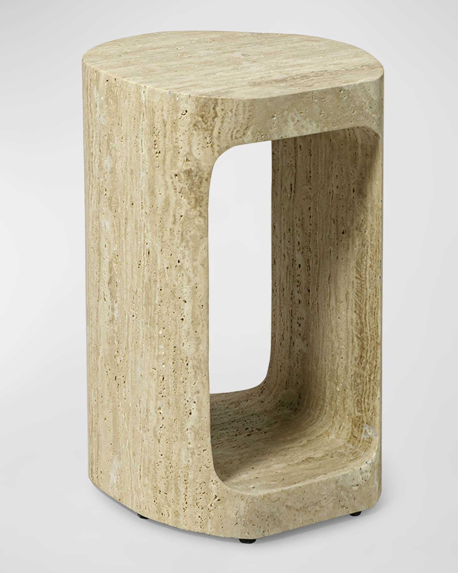 Palecek Bianca Travertine Side Table | Neiman Marcus