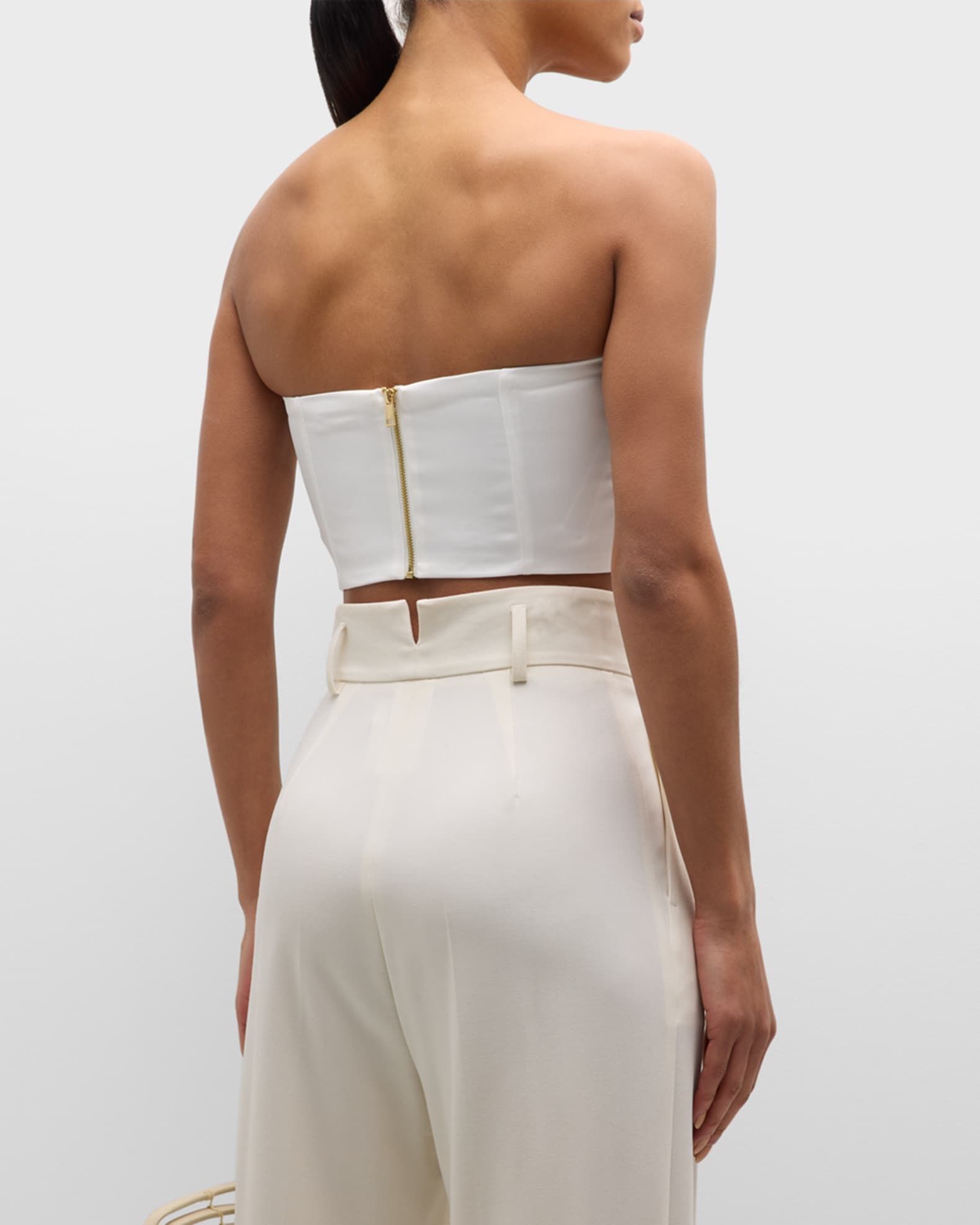 Ramy Brook Kayla Strapless Embroidered Lace Crop Top | Neiman Marcus