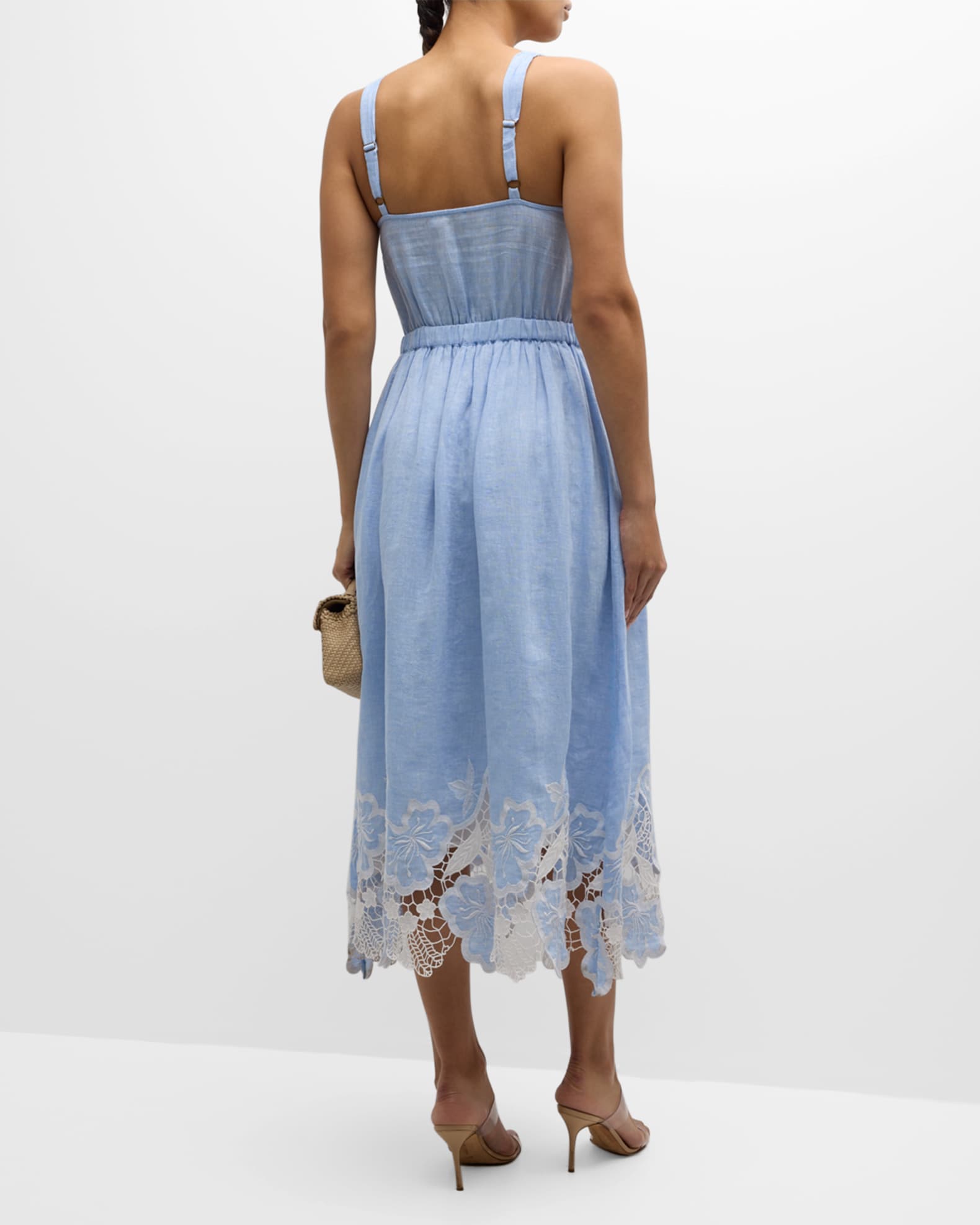 Ramy Brook Aubriella Embroidered Midi Dress | Neiman Marcus
