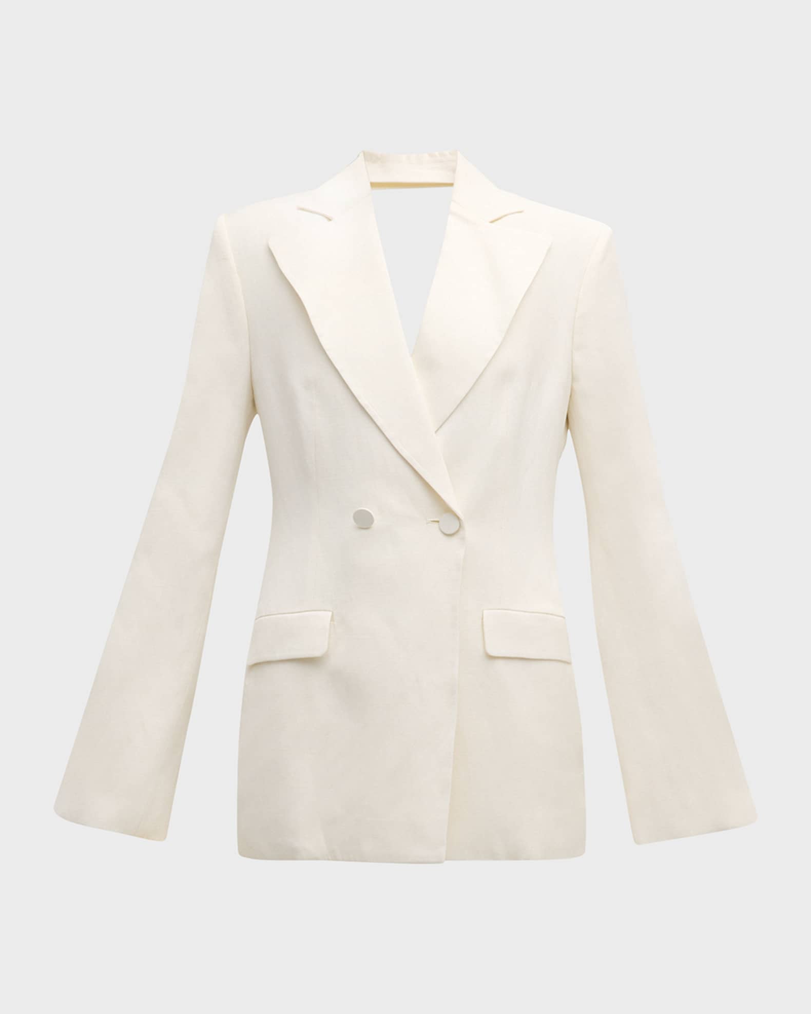Gia Studios Double-Breasted Backless Jacket | Neiman Marcus