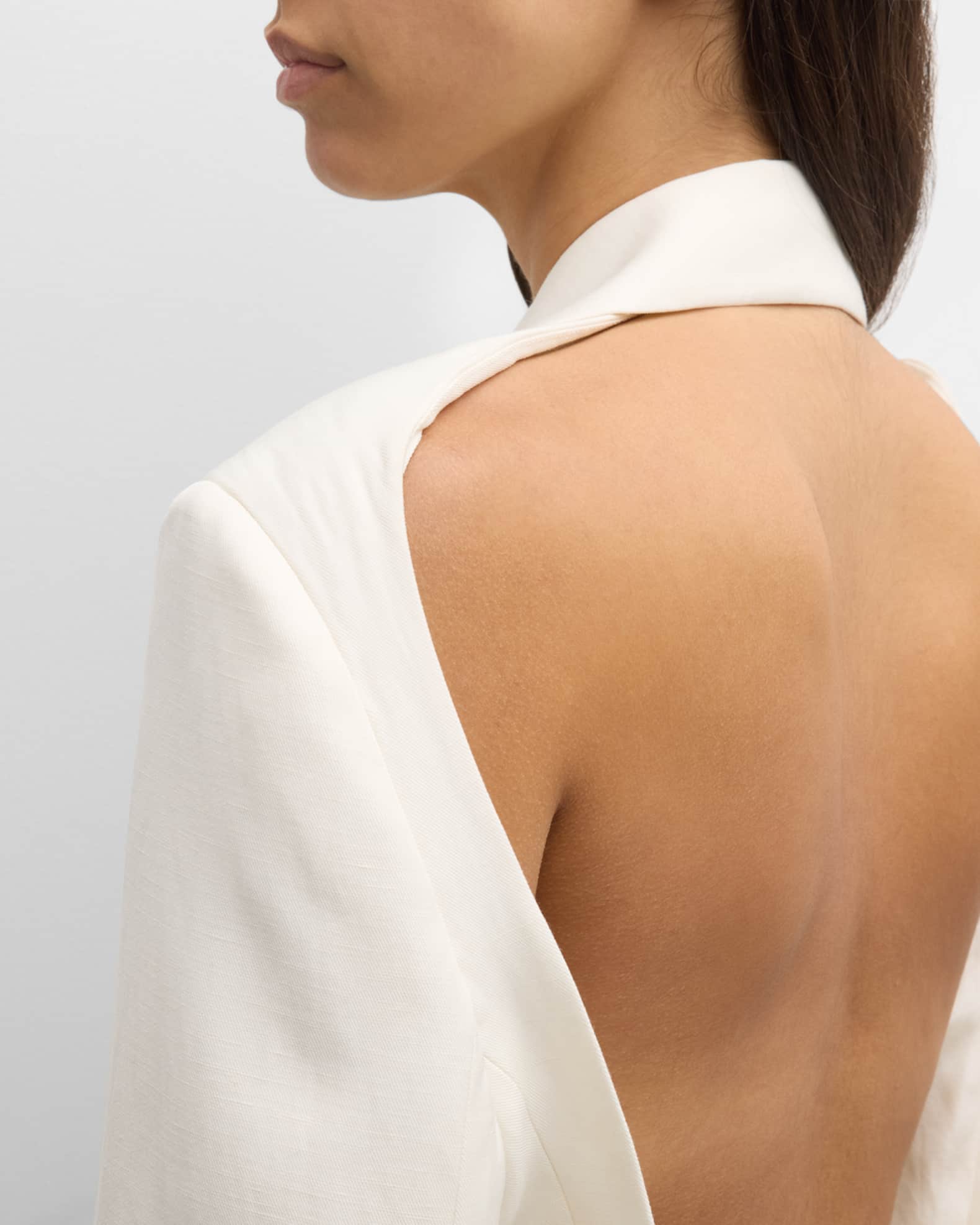 Gia Studios Double-Breasted Backless Jacket | Neiman Marcus