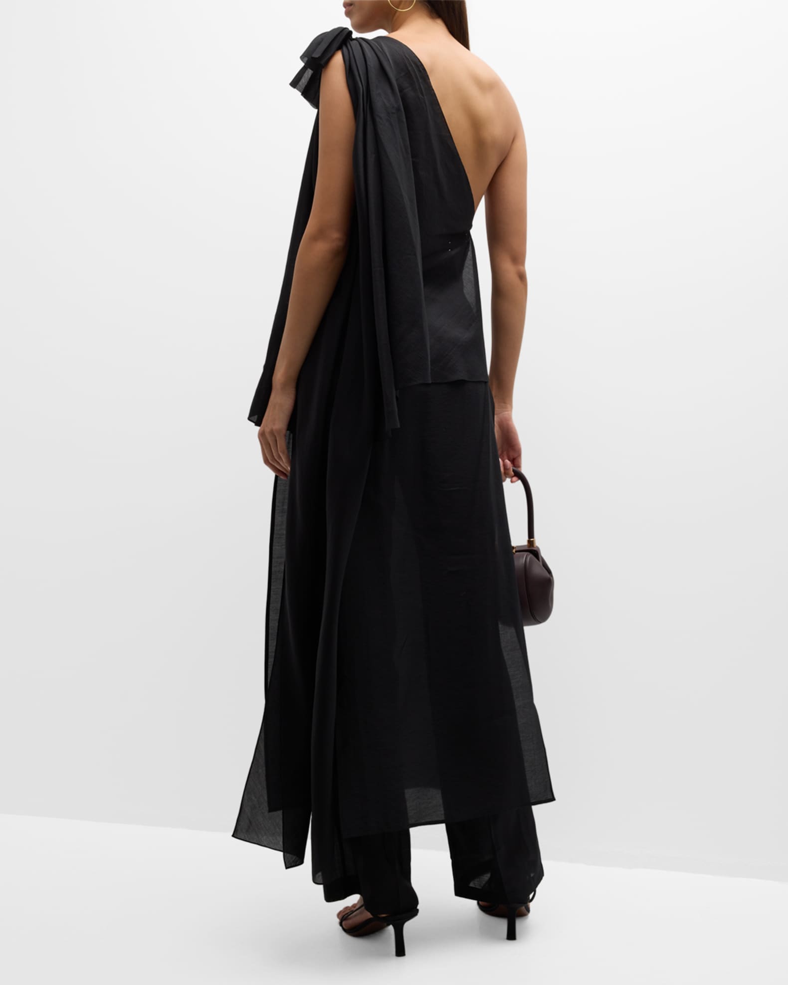 Gia Studios High Rise Sheer Flowing Trousers | Neiman Marcus