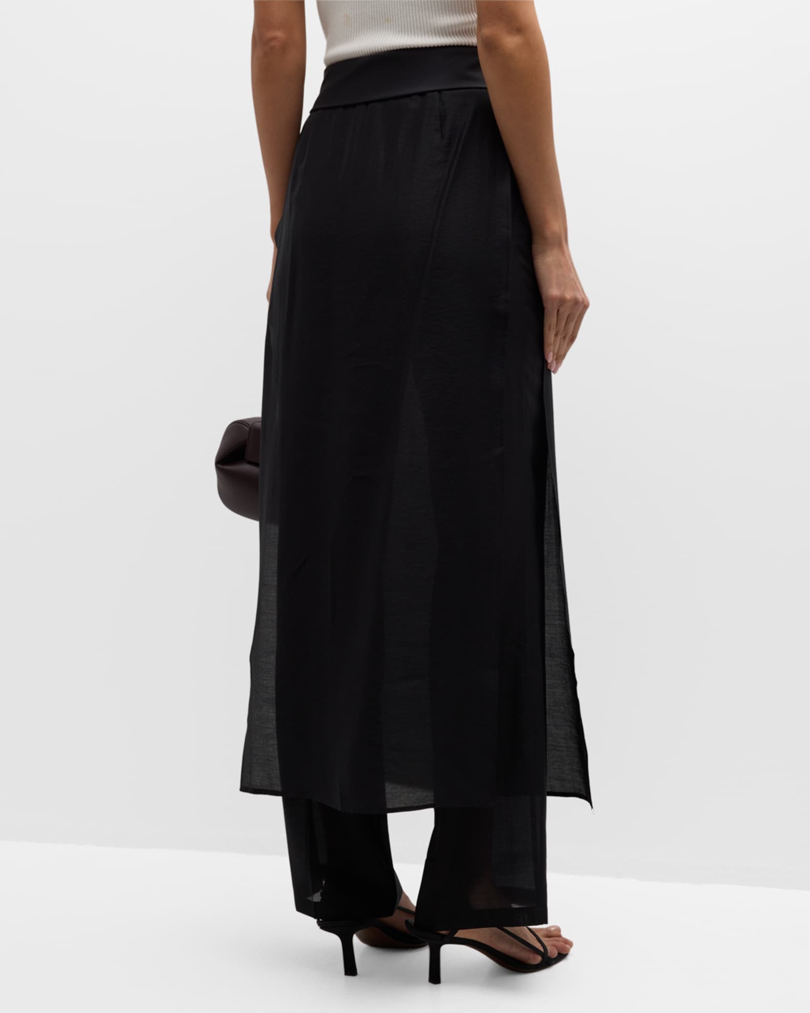 Gia Studios High Rise Sheer Flowing Trousers | Neiman Marcus
