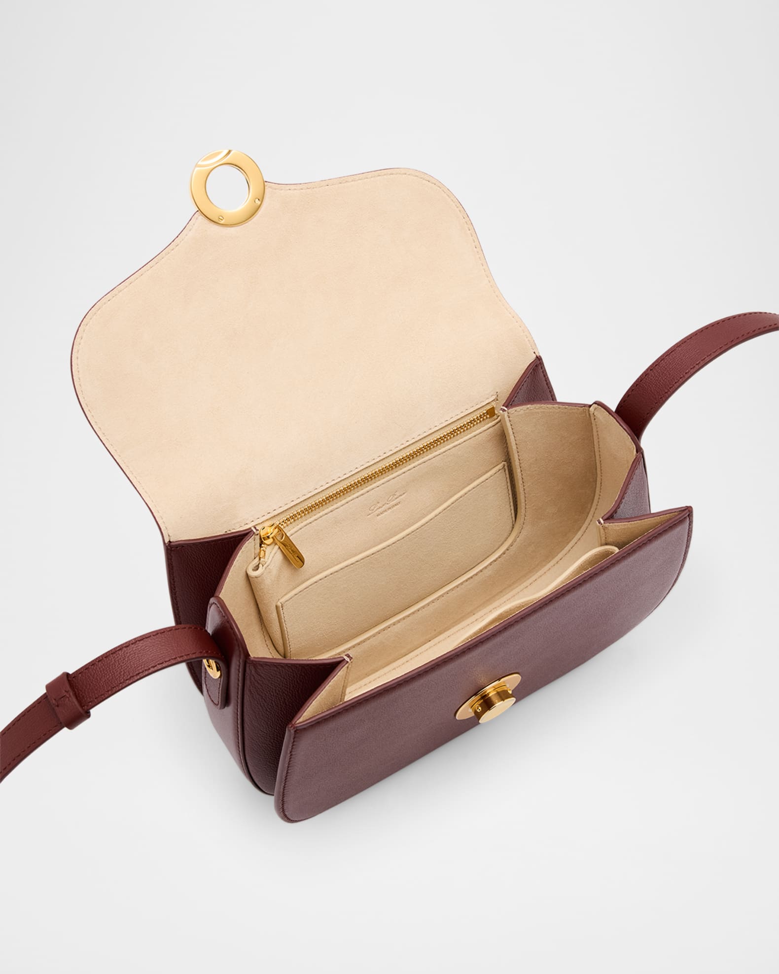 Loro Piana Ghiera Small Leather Crossbody Bag | Neiman Marcus