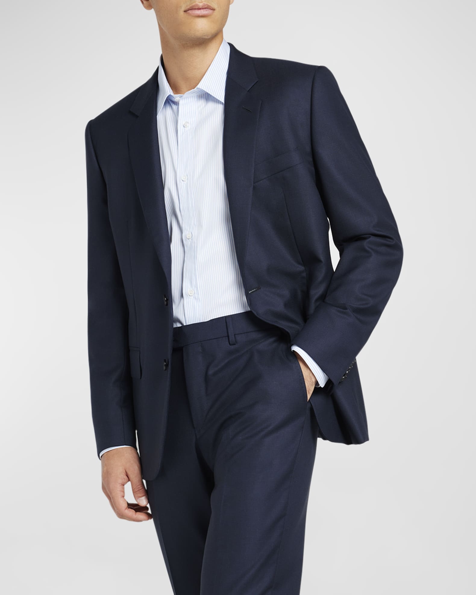 Loro Piana Men's Modern-Fit Wool Two-Button Suit | Neiman Marcus