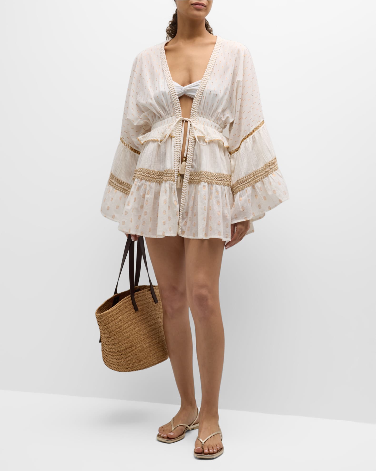 Ramy Brook Maxine Metallic Mini Beach Dress | Neiman Marcus