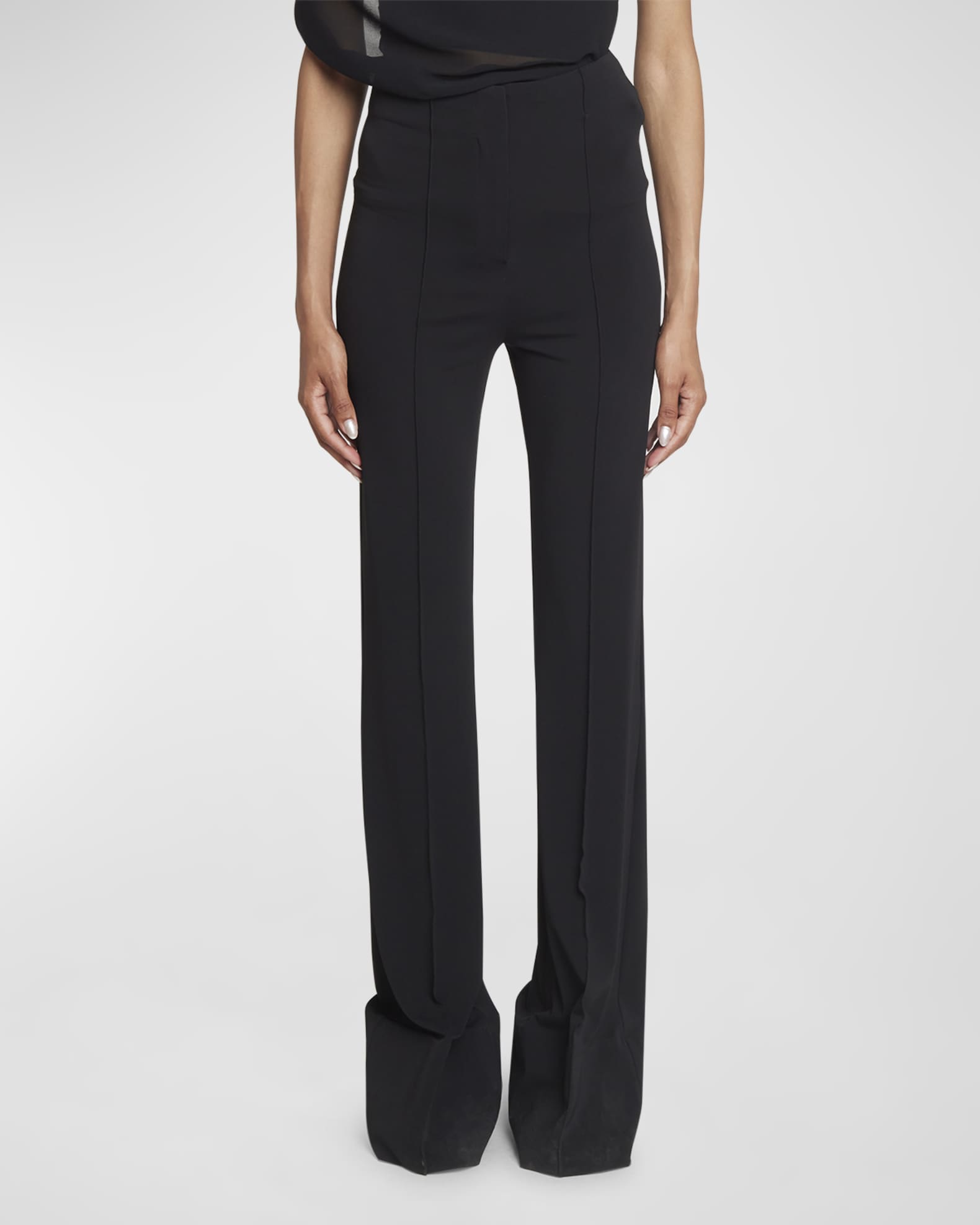 Jacquemus Apollo Pintuck Flare Pants | Neiman Marcus