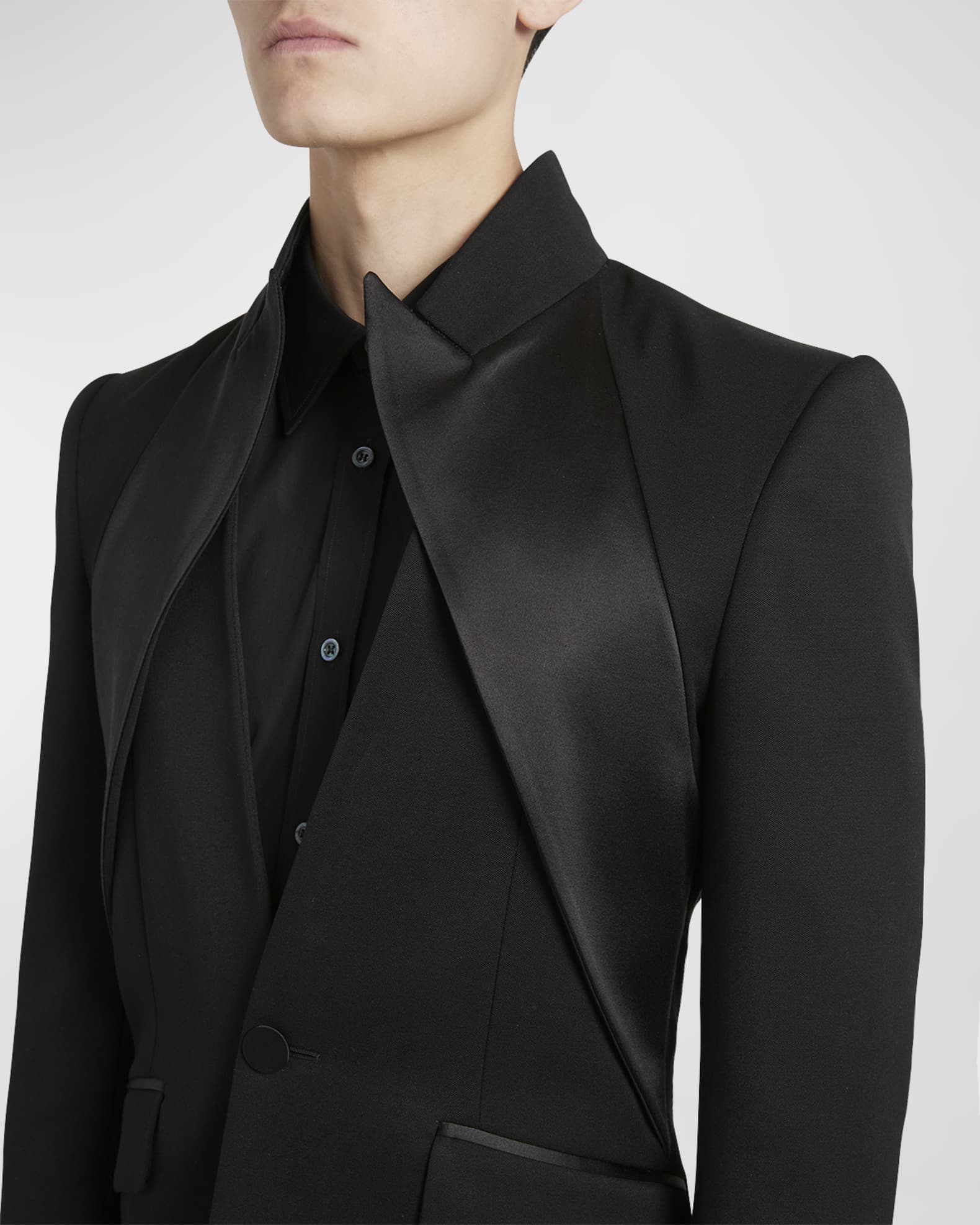 Alexander McQueen Men's Twisted Reverse Tuxedo Jacket | Neiman Marcus