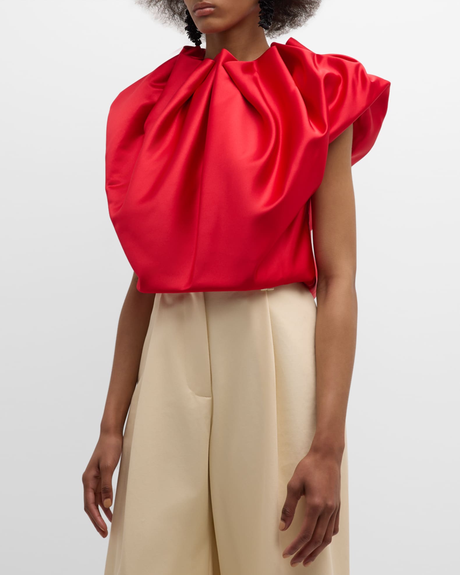 Simone Rocha Pleated Neck Top | Neiman Marcus