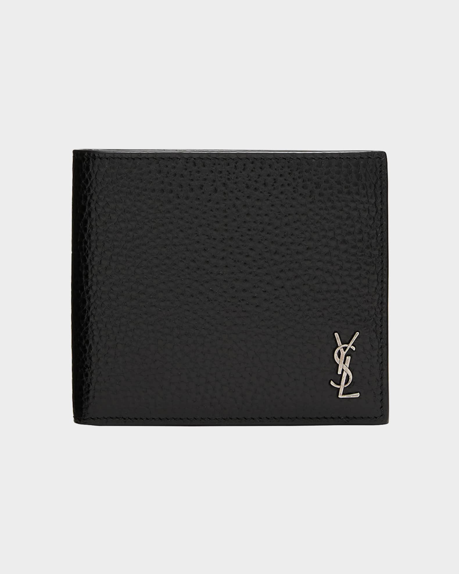 Saint Laurent Men's YSL Pebbled Leather Wallet | Neiman Marcus