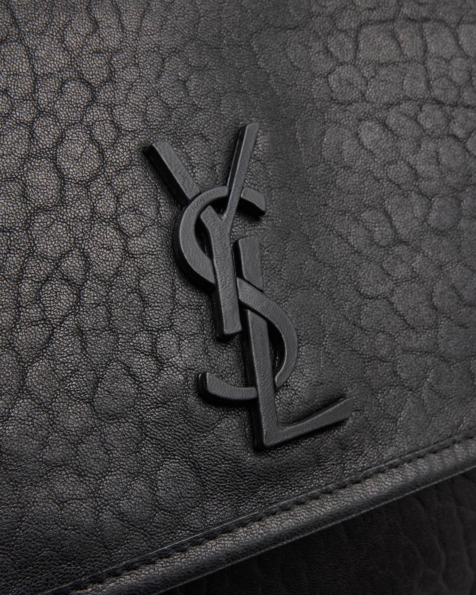 Saint Laurent Men's Niki YSL Messenger Bag in Grained Leather | Neiman ...