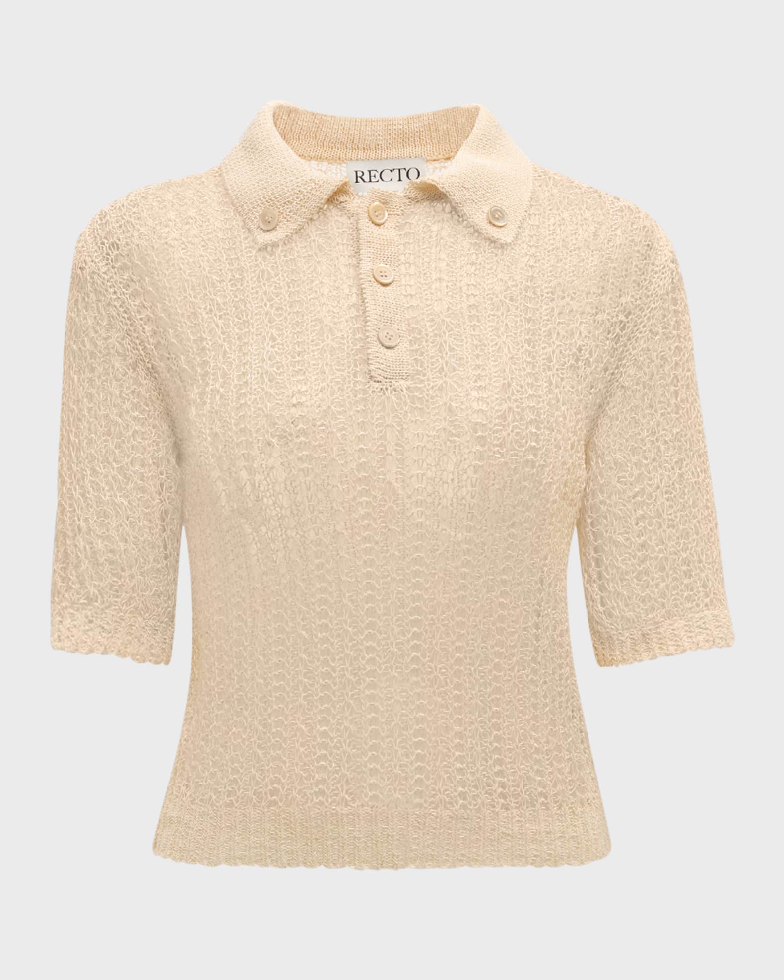 RECTO Net Cropped Polo Shirt | Neiman Marcus