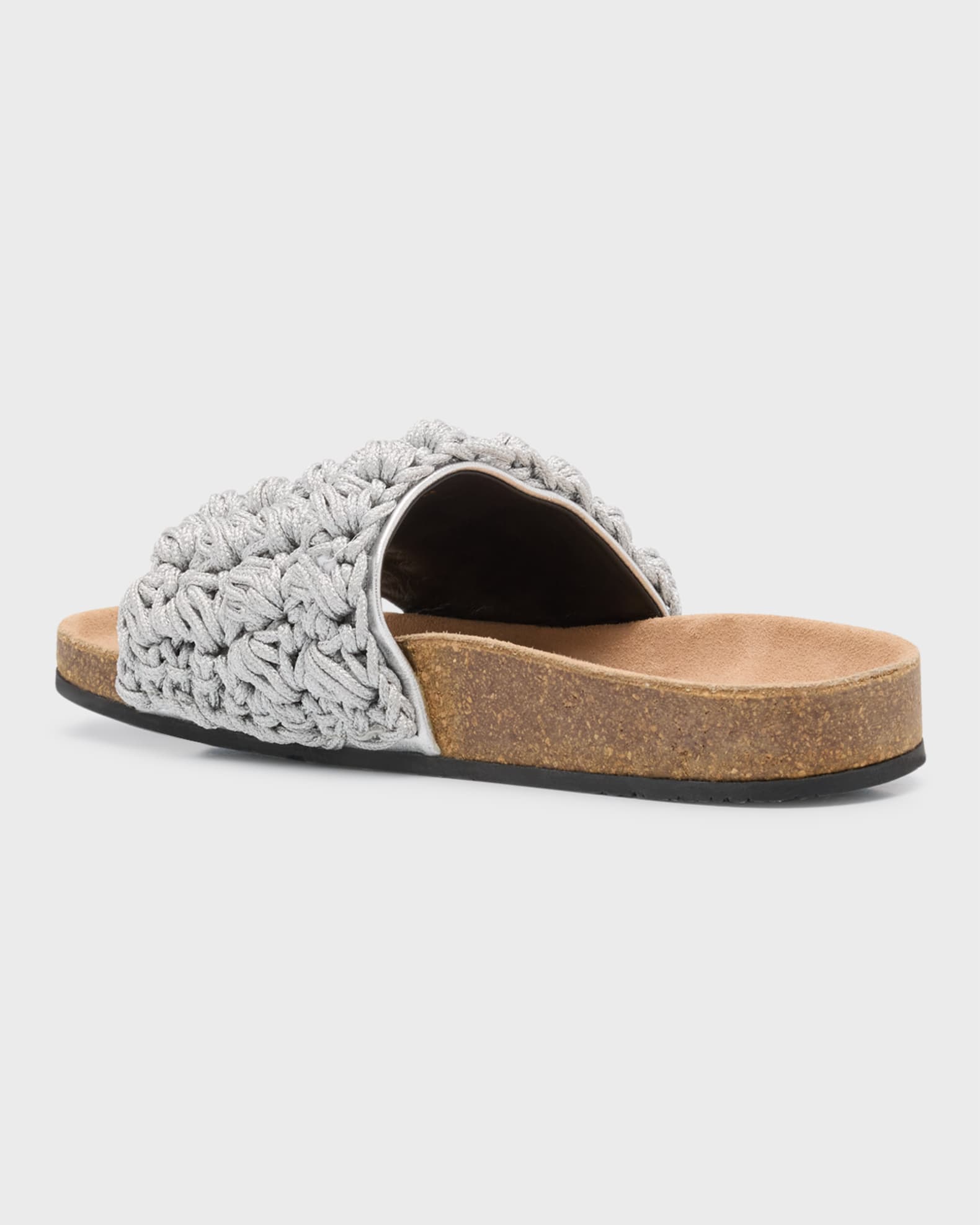 JW Anderson Crochet Cotton Easy Slide Sandals | Neiman Marcus