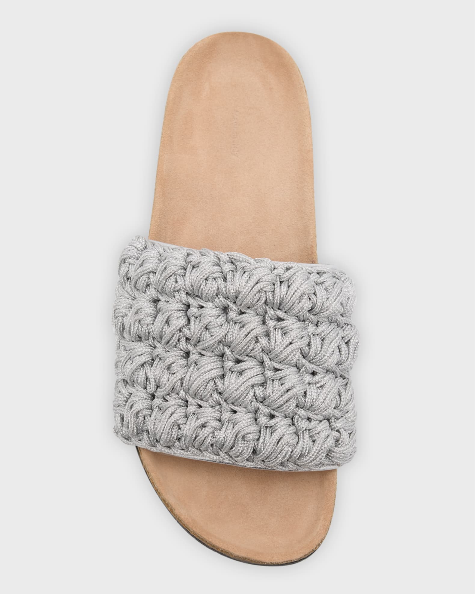 JW Anderson Crochet Cotton Easy Slide Sandals | Neiman Marcus