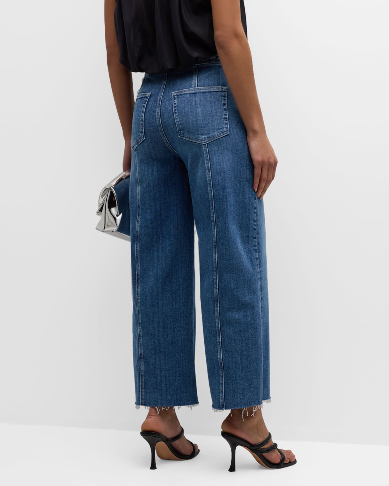 FRAME Braided Wide Crop Jeans | Neiman Marcus