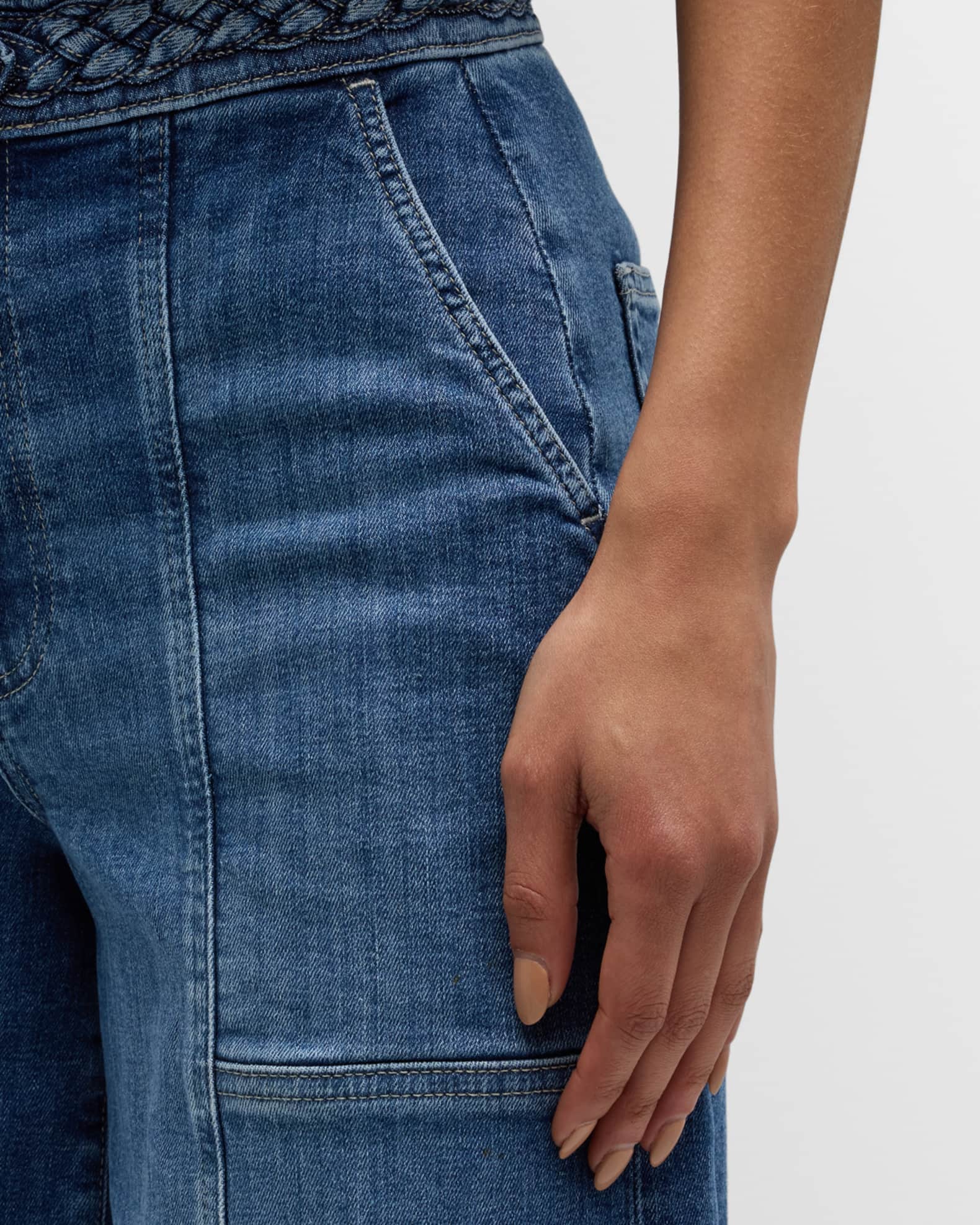 FRAME Braided Wide Crop Jeans | Neiman Marcus