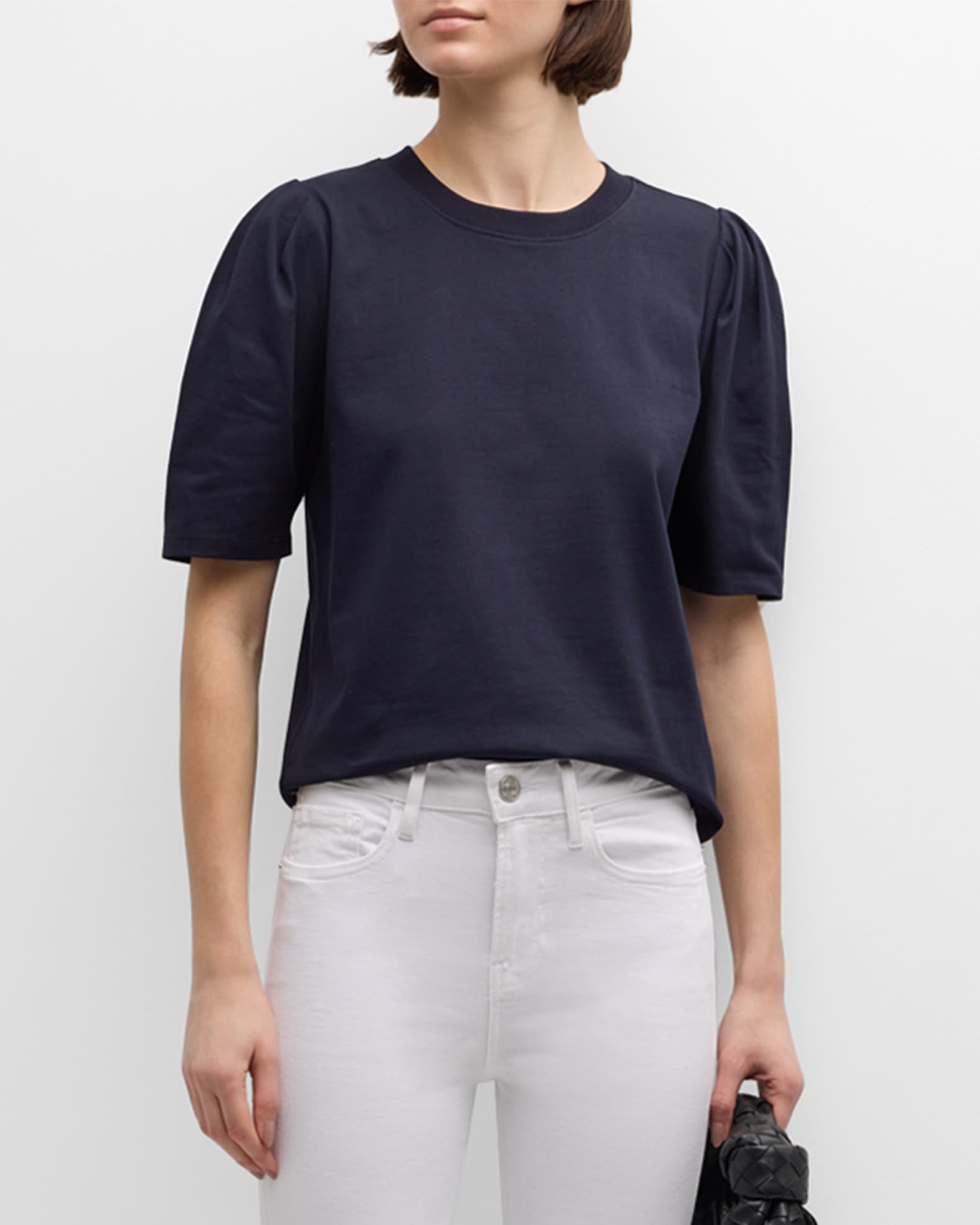 FRAME Draped Femme Short-Sleeve Tee | Neiman Marcus