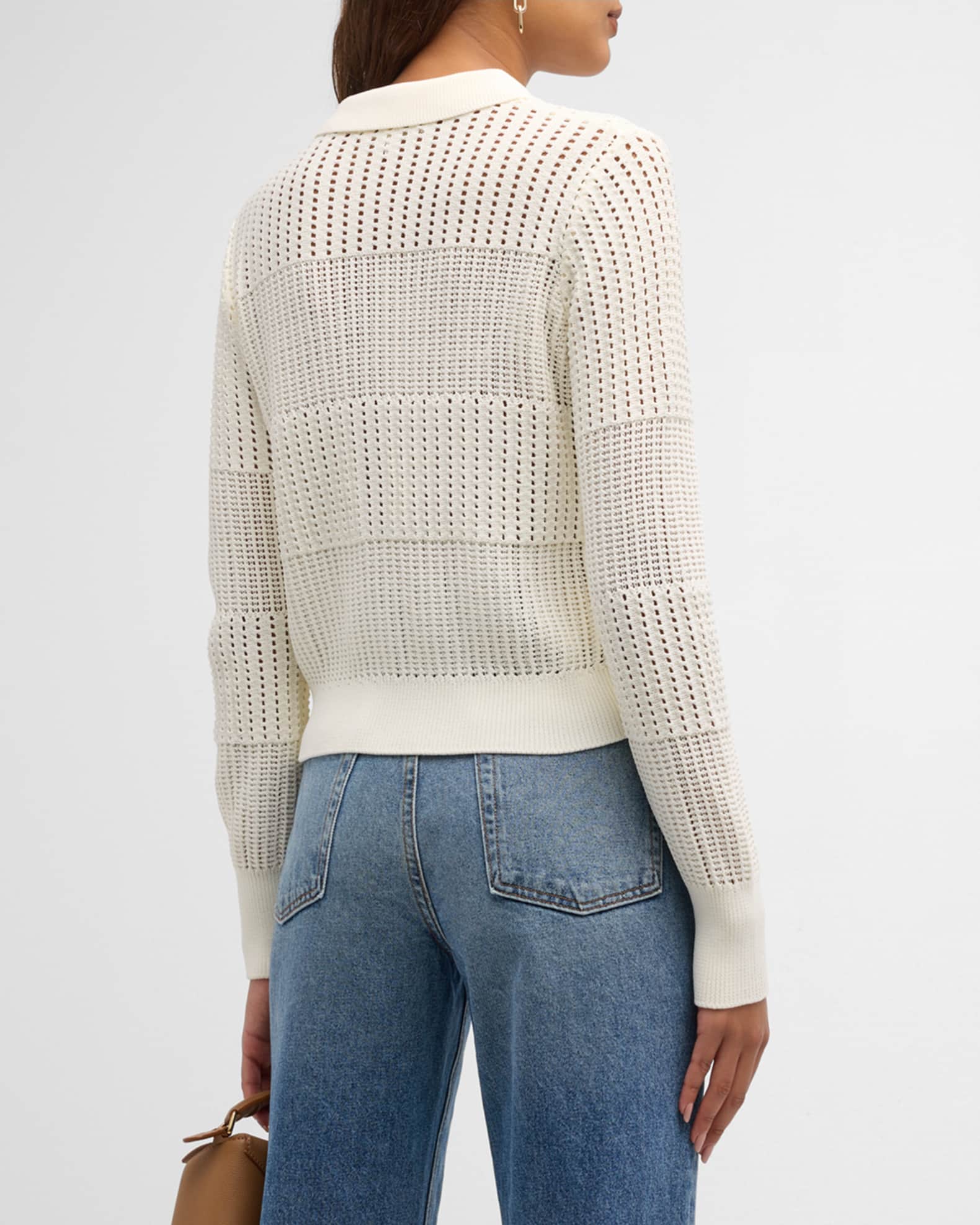FRAME Shrunken Crochet Cardigan | Neiman Marcus