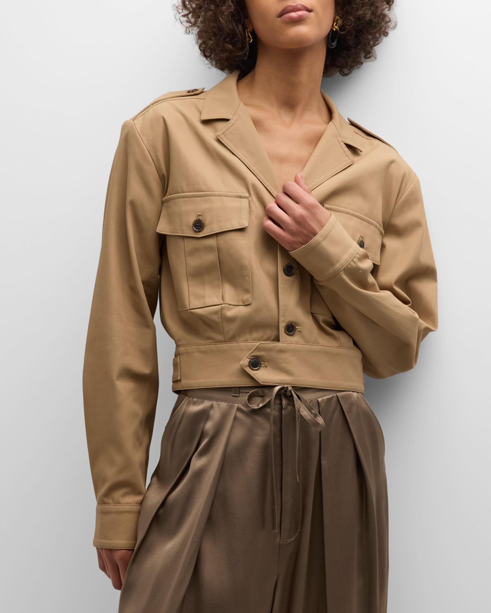 FRAME Cropped Utility Jacket | Neiman Marcus