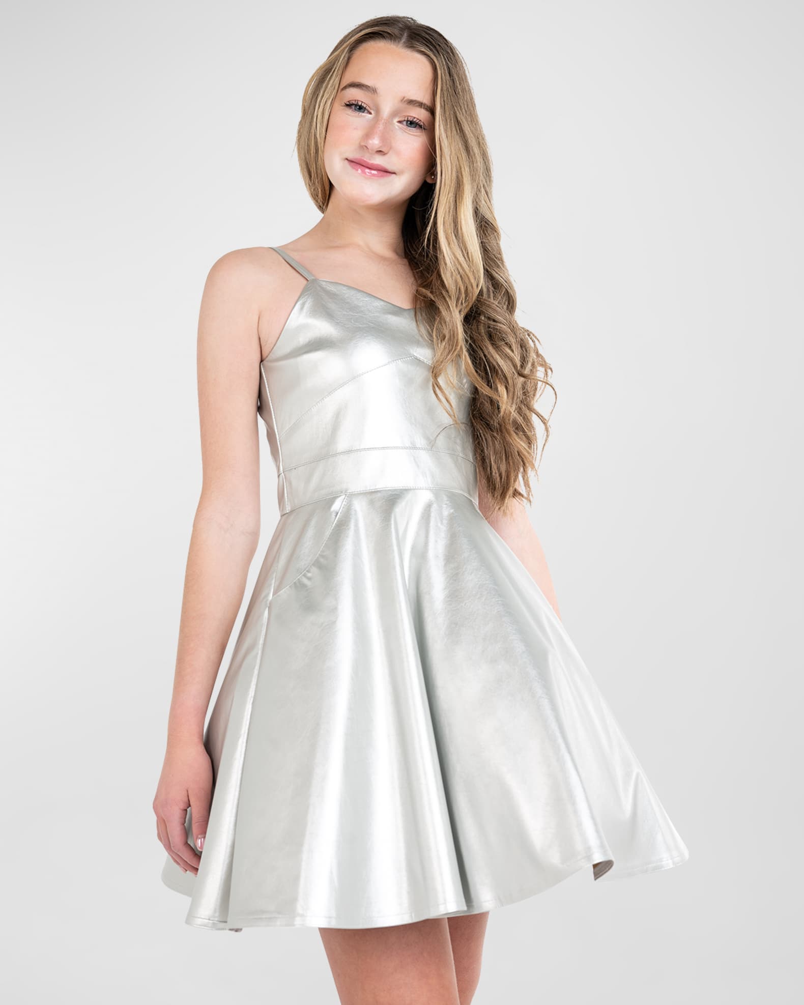 Zoe Girl's Melissa Metallic Spaghetti-Strap Dress, Size 7-16 | Neiman ...