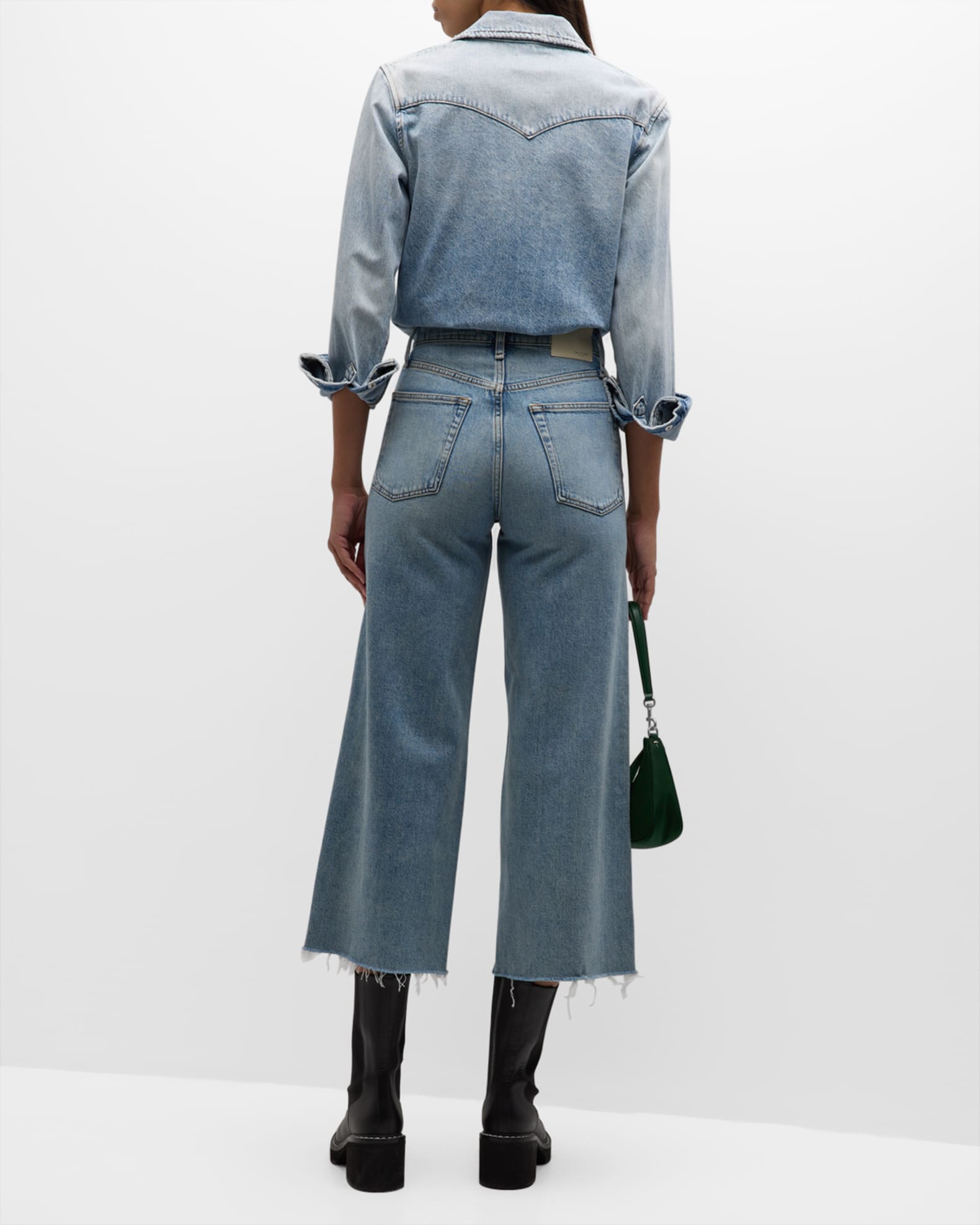 Rag & Bone Andi Cropped Wide-Leg Jeans | Neiman Marcus