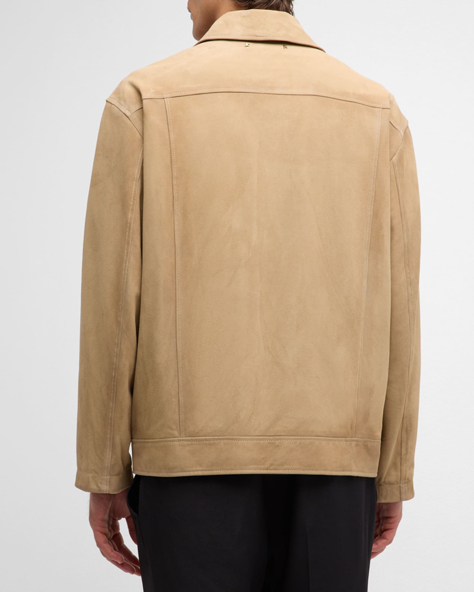Golden Goose Men's Journey Waxed Leather Coach Jacket | Neiman Marcus