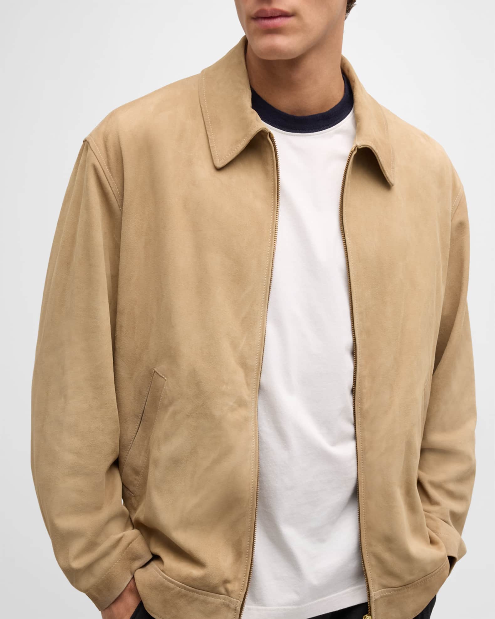 Golden Goose Men's Journey Waxed Leather Coach Jacket | Neiman Marcus