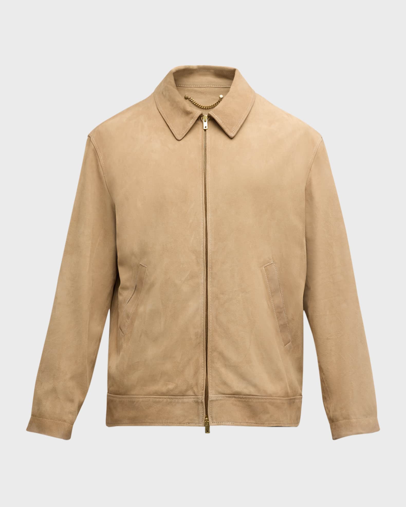 Golden Goose Men's Journey Waxed Leather Coach Jacket | Neiman Marcus