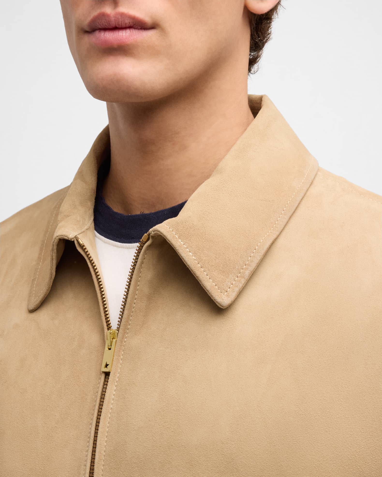 Golden Goose Men's Journey Waxed Leather Coach Jacket | Neiman Marcus