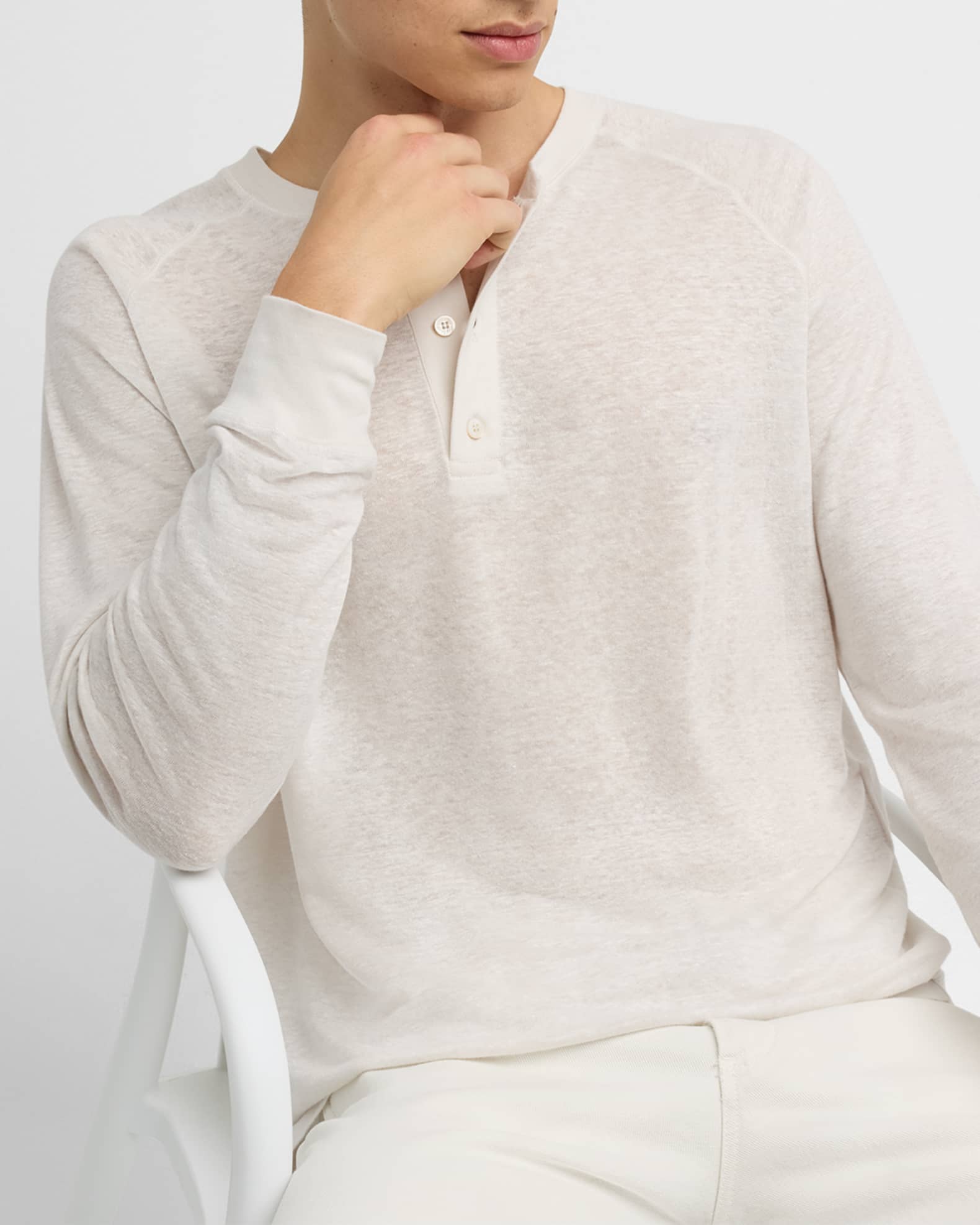 Golden Goose Men's Journey Raglan Henley Shirt | Neiman Marcus