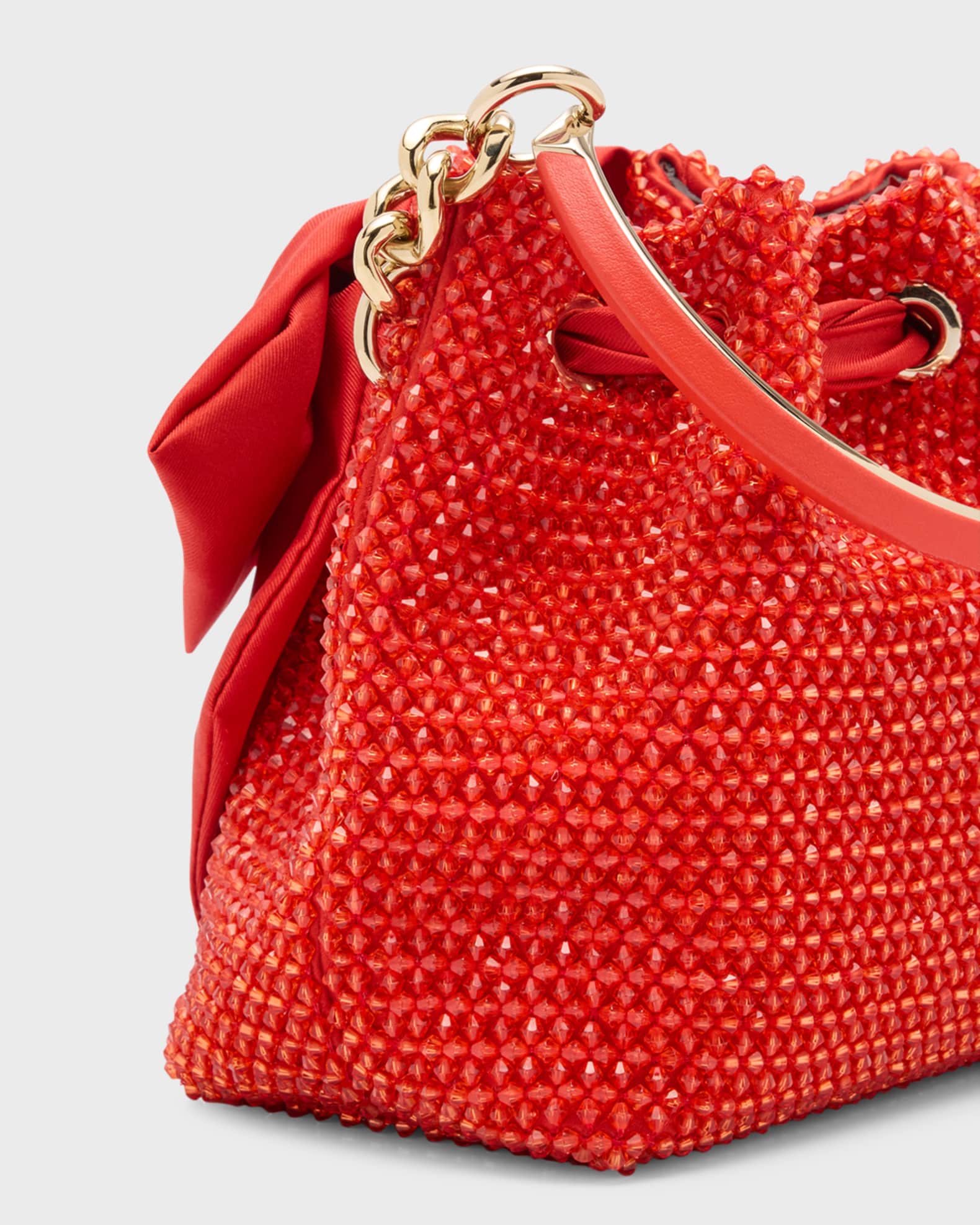 Jimmy Choo Bon Bon Bow Crystal Bucket Bag | Neiman Marcus