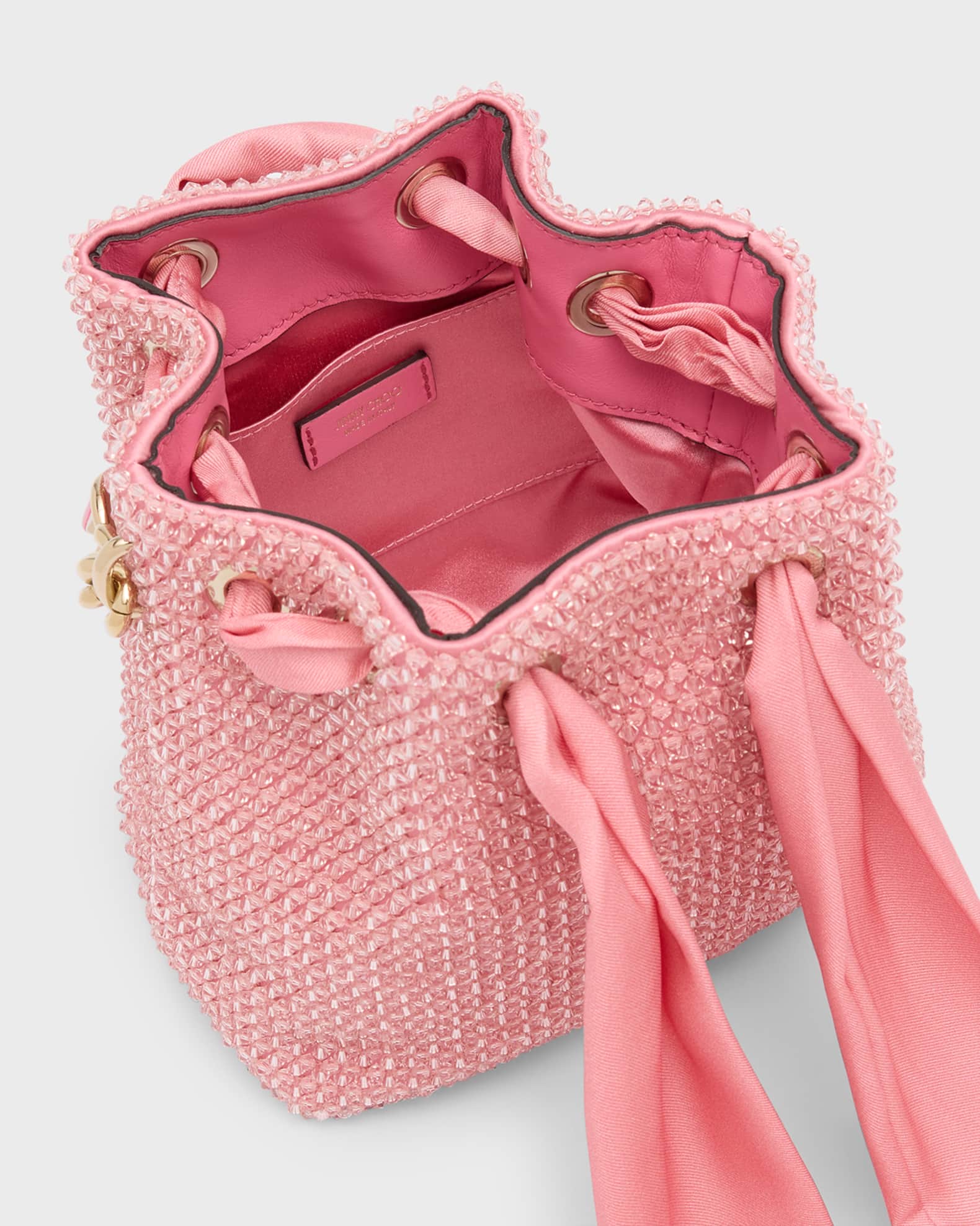 Jimmy Choo Bon Bon Bow Crystal Bucket Bag | Neiman Marcus