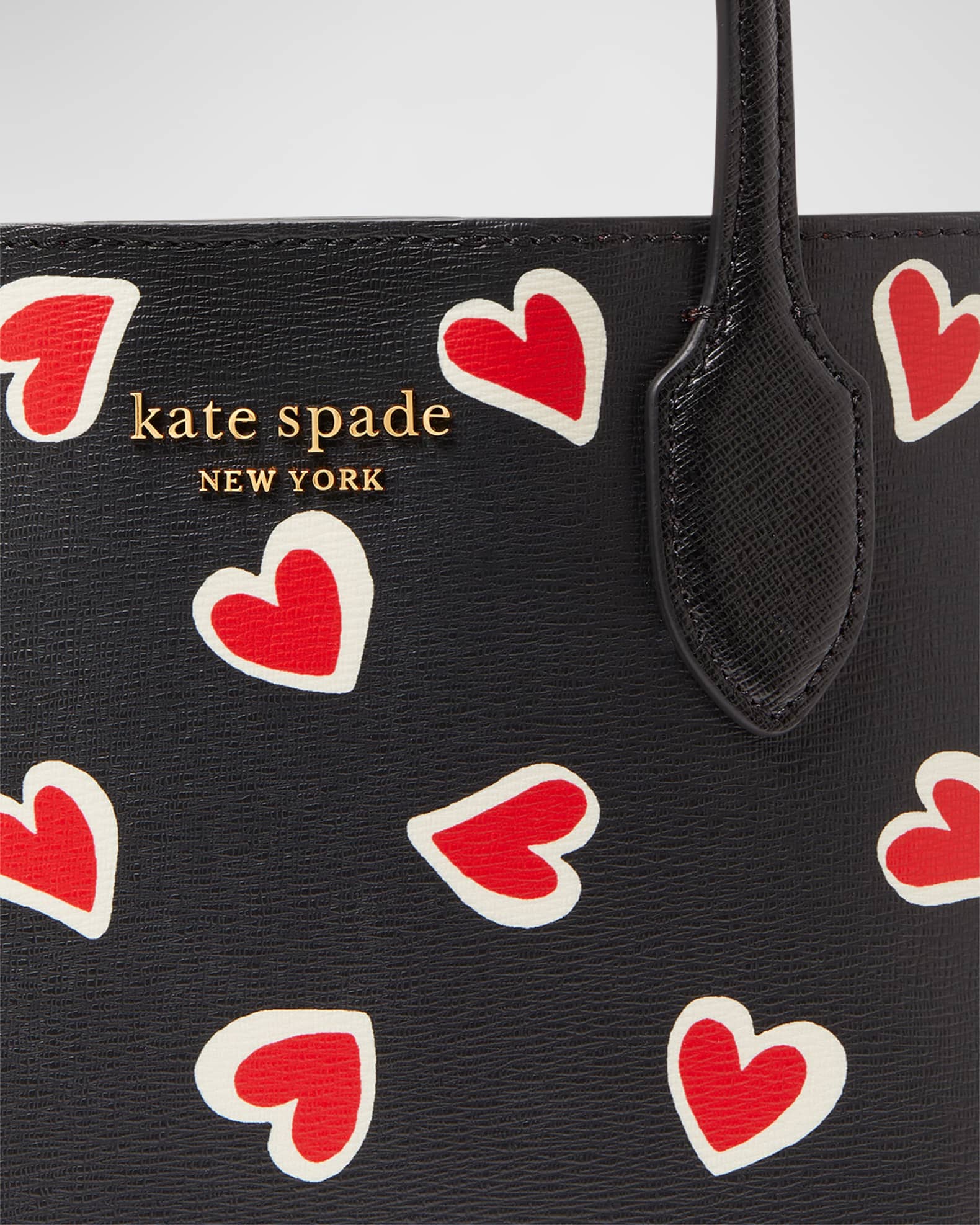kate spade new york bleecker medium stencil hearts-print tote bag ...