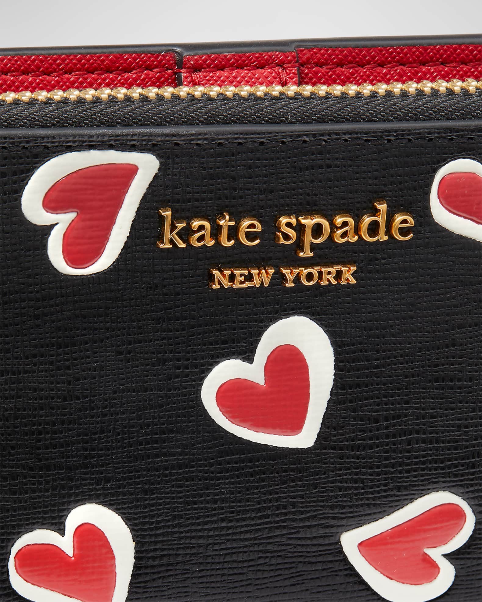 kate spade new york morgan small stencil hearts-print bifold wallet ...