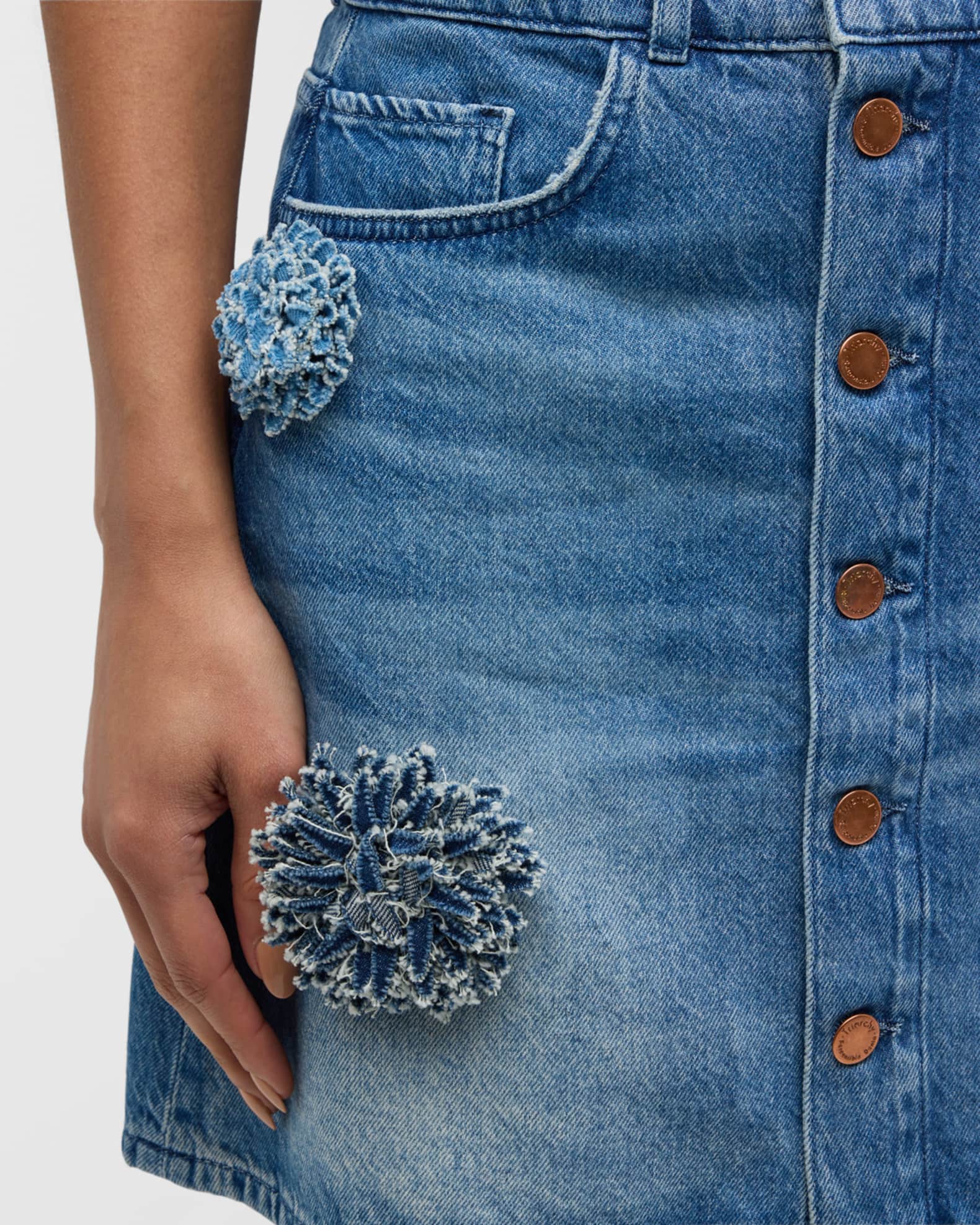 Triarchy Ms. Jones A-Line Button-Front Skirt | Neiman Marcus