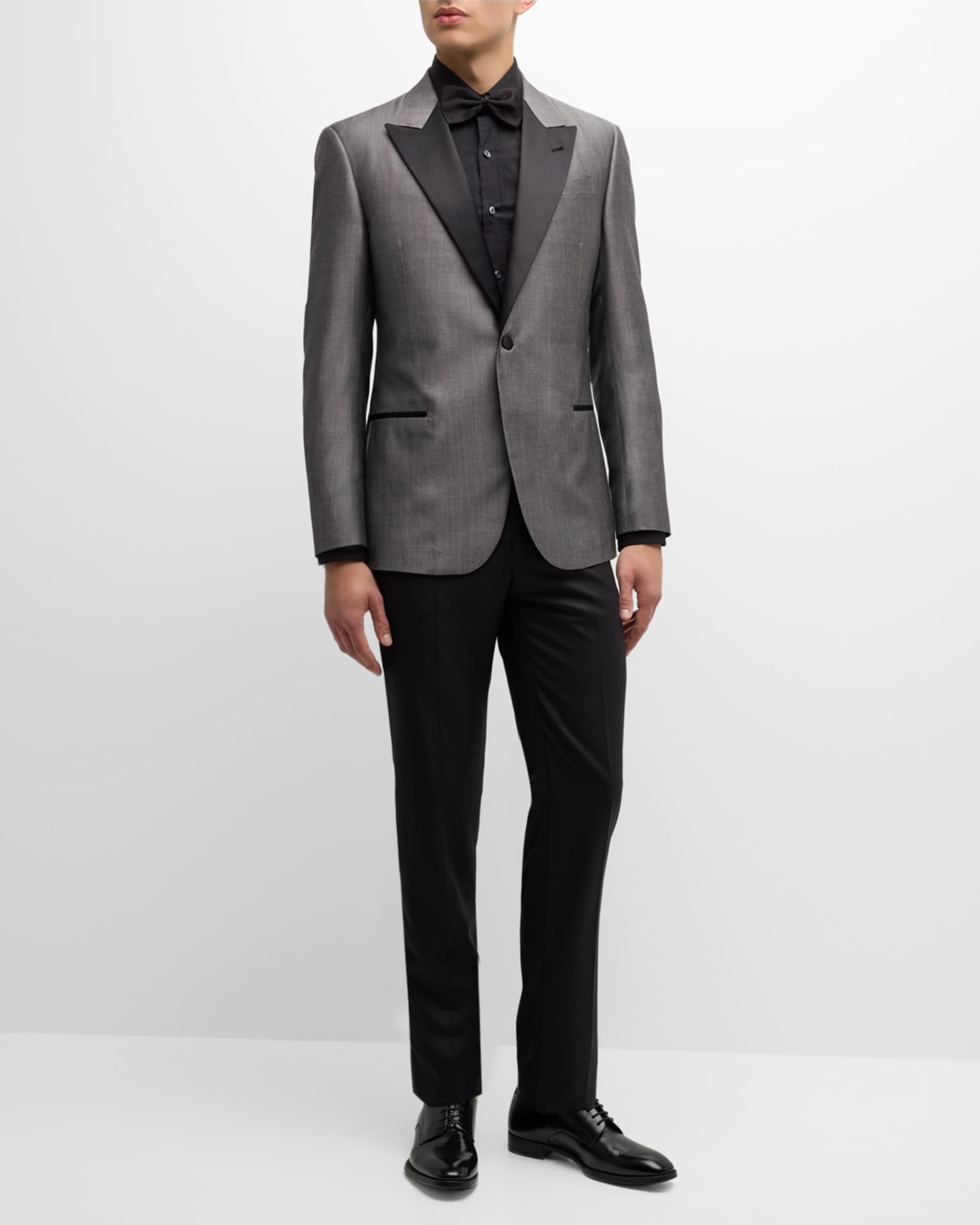 Emporio Armani Men's Pindot Peak-Lapel Dinner Jacket | Neiman Marcus