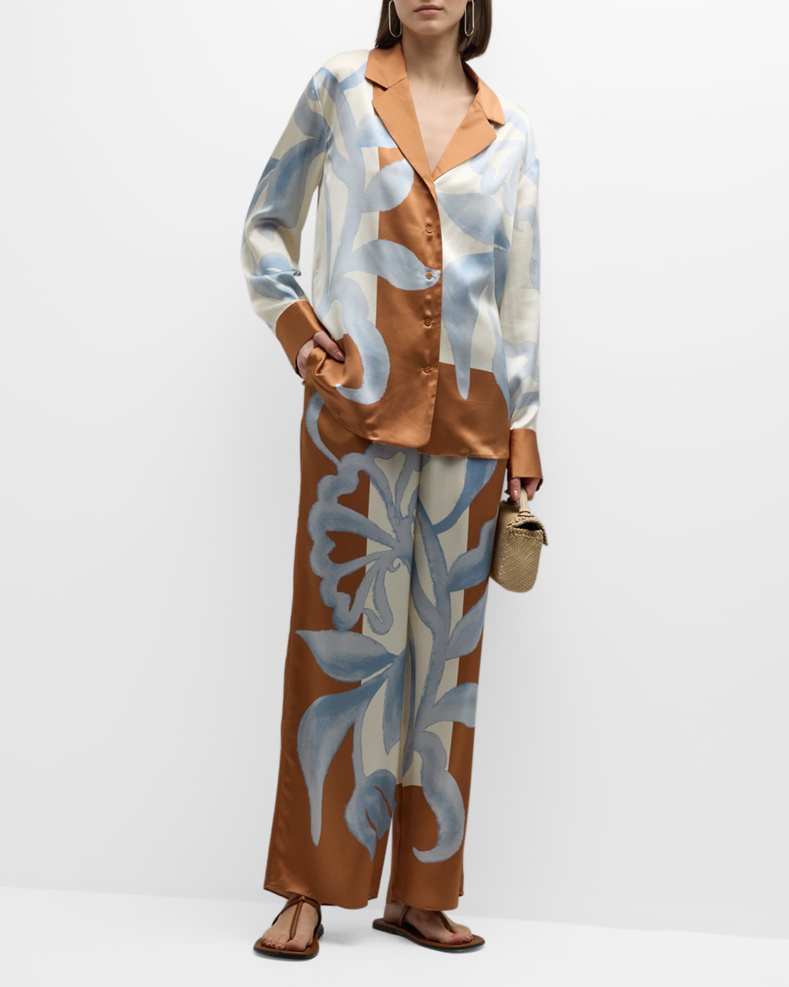 SIR Sorrento Printed Silk Pants | Neiman Marcus