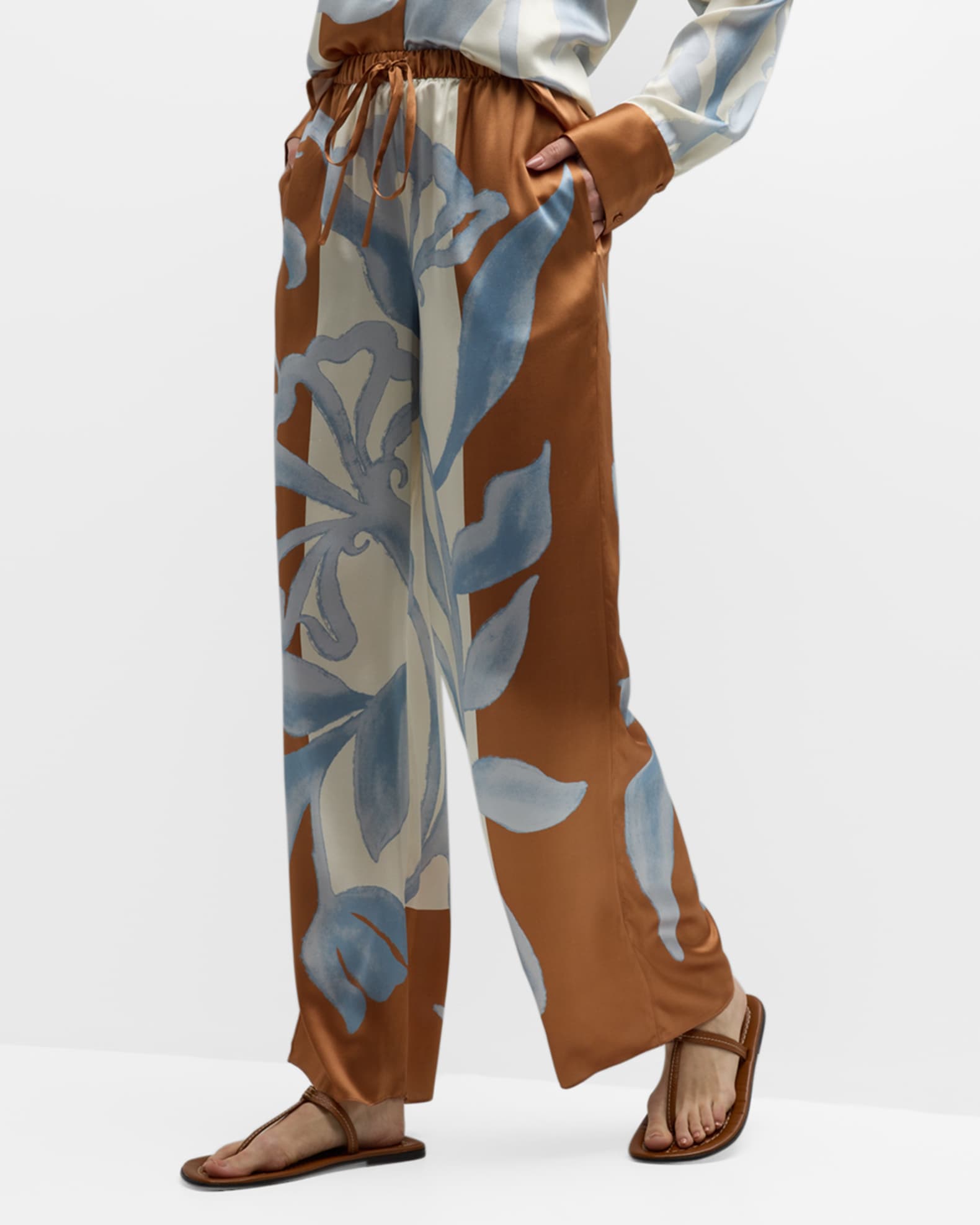 SIR Sorrento Printed Silk Pants | Neiman Marcus