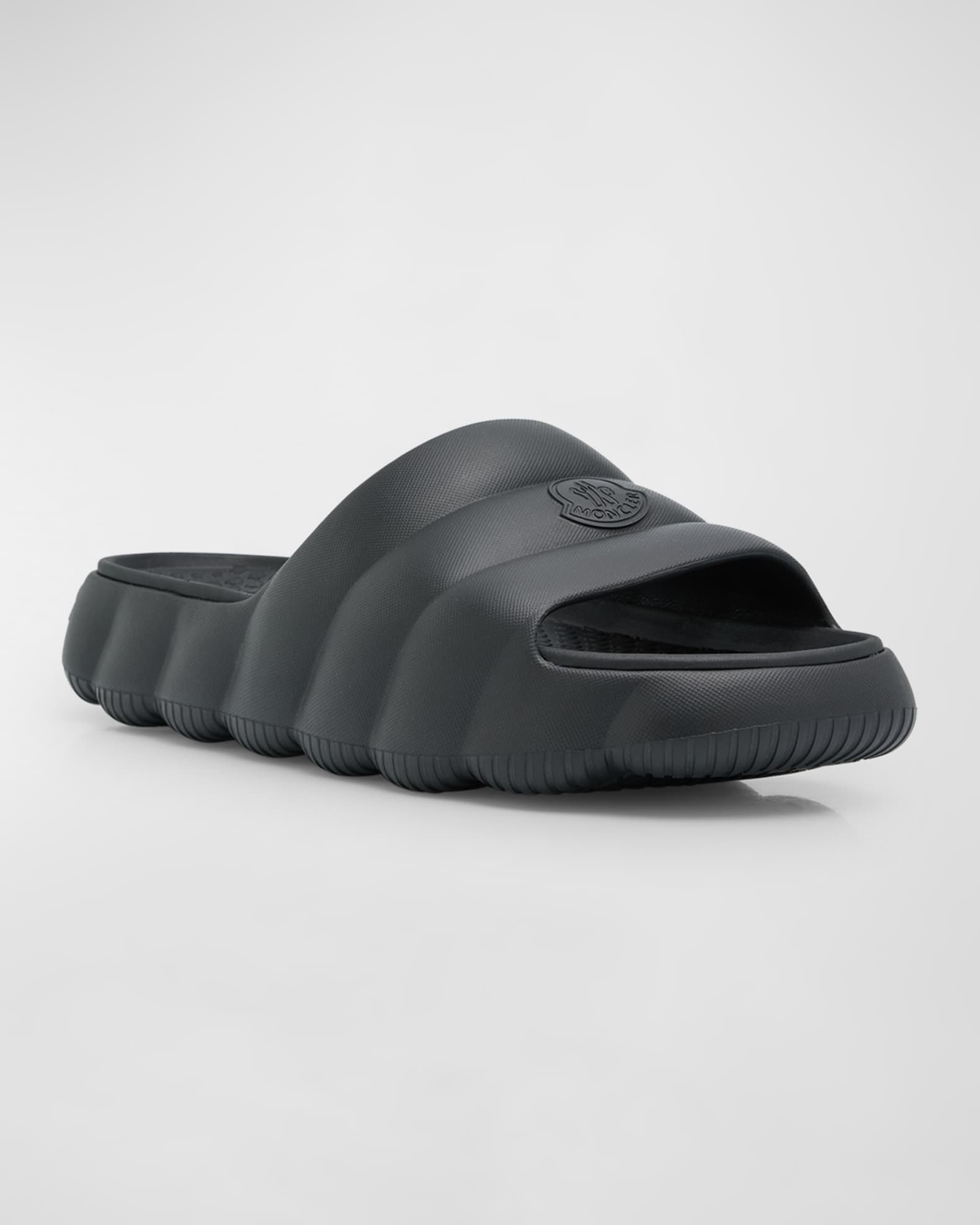 Moncler Men's Lilo Rubber Pool Slides | Neiman Marcus