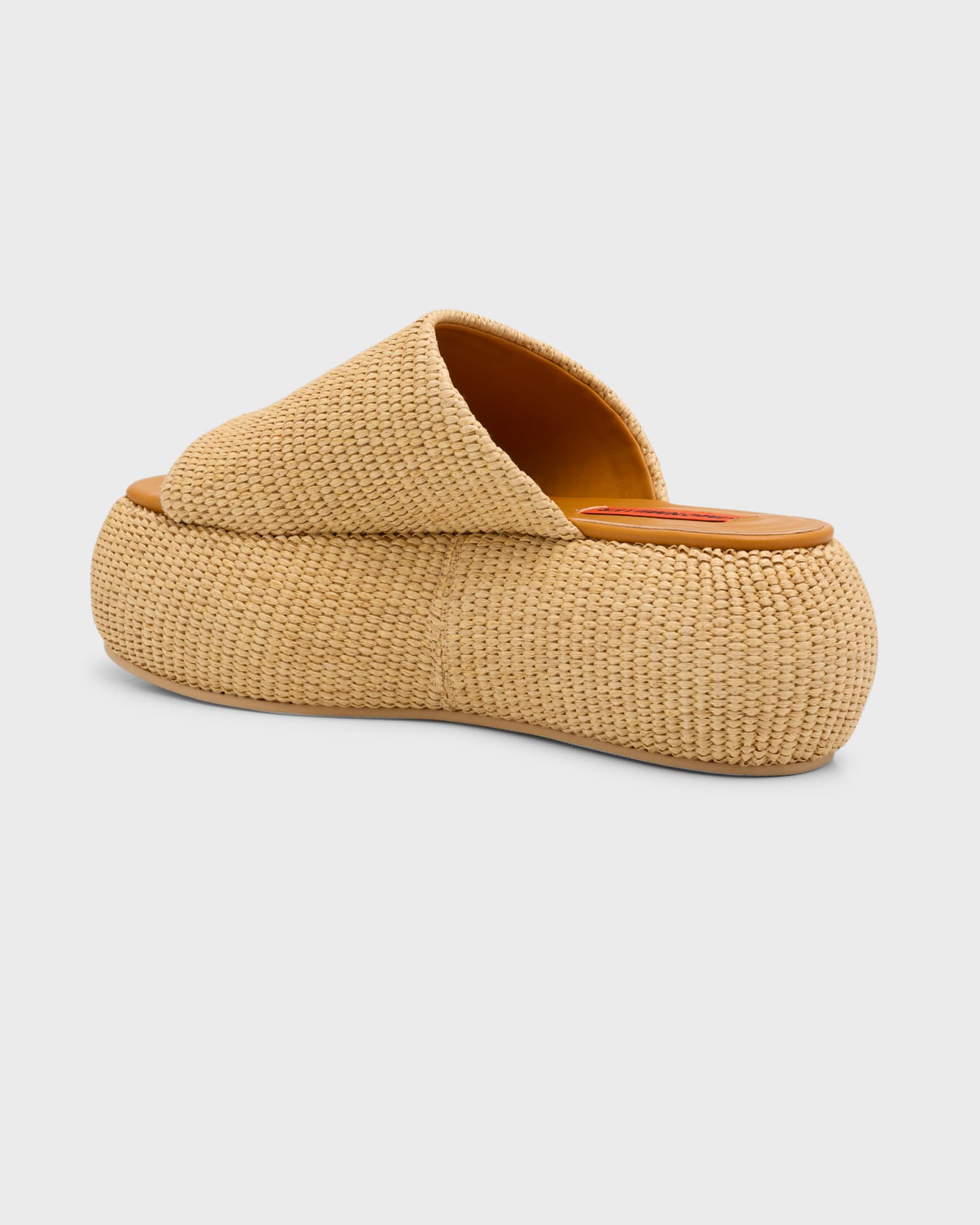 SIMONMILLER Cloudy Raffia Platform Slide Sandals | Neiman Marcus