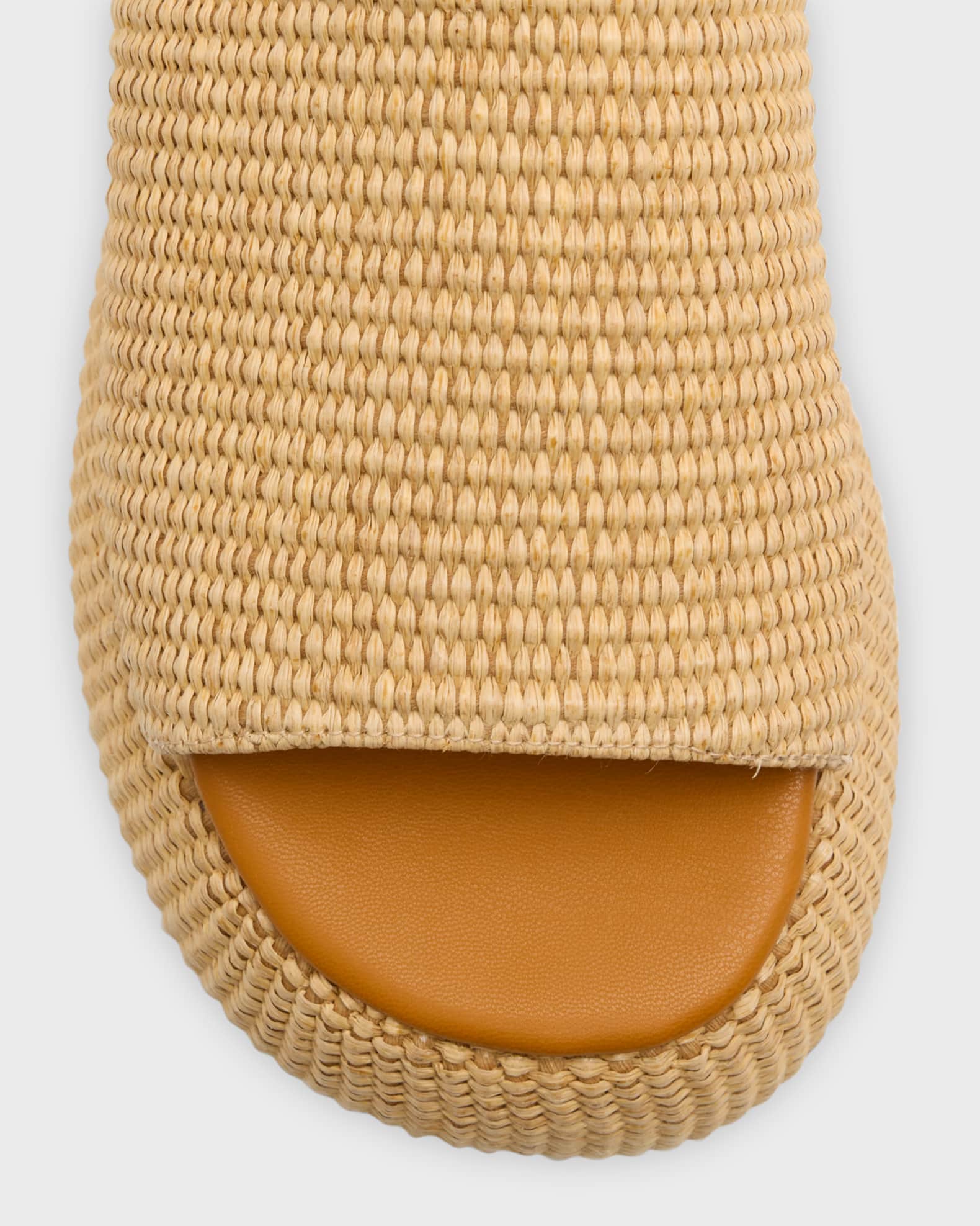 SIMONMILLER Cloudy Raffia Platform Slide Sandals | Neiman Marcus