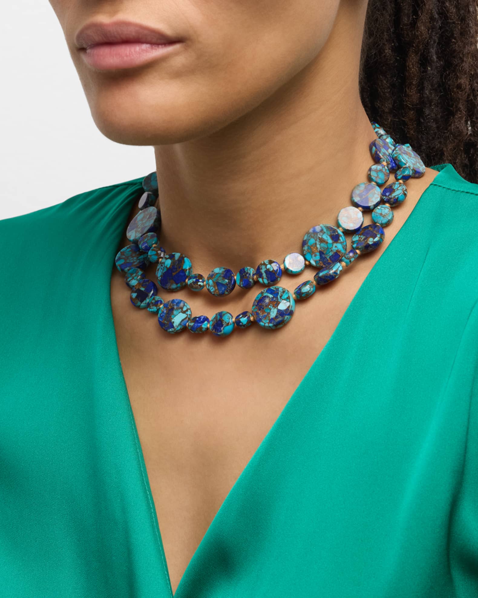 Blue coin necklace store