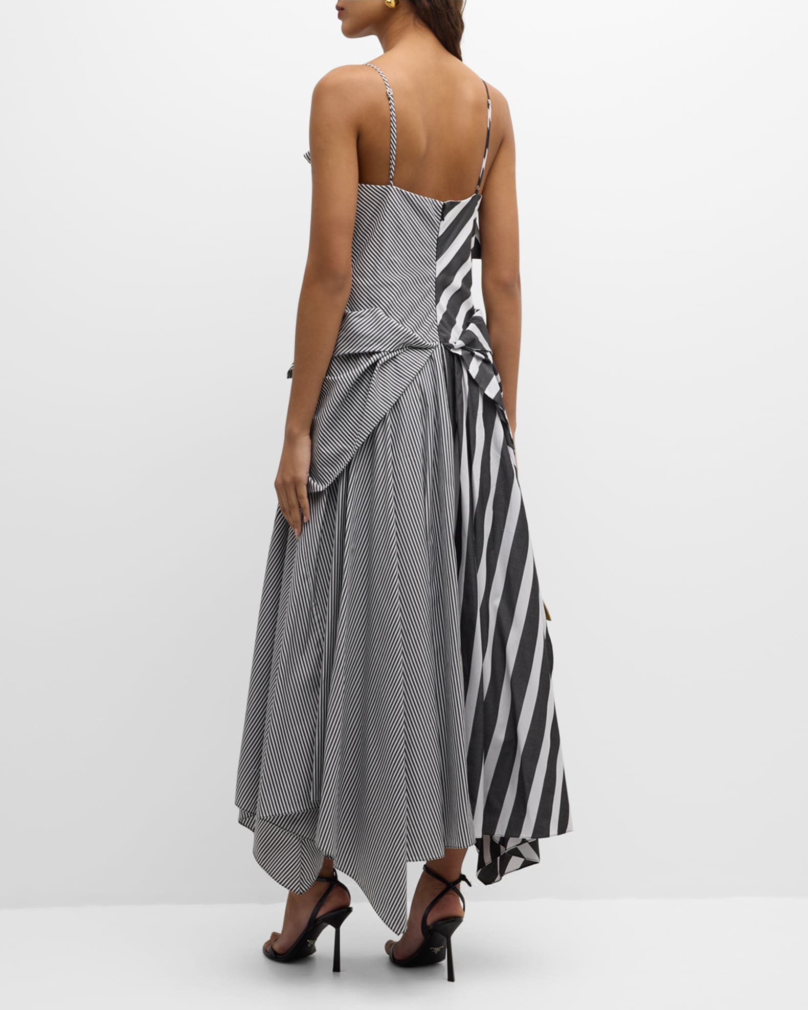 CHRISTOPHER JOHN ROGERS Striped Tie-Front Handkerchief Maxi Dress ...