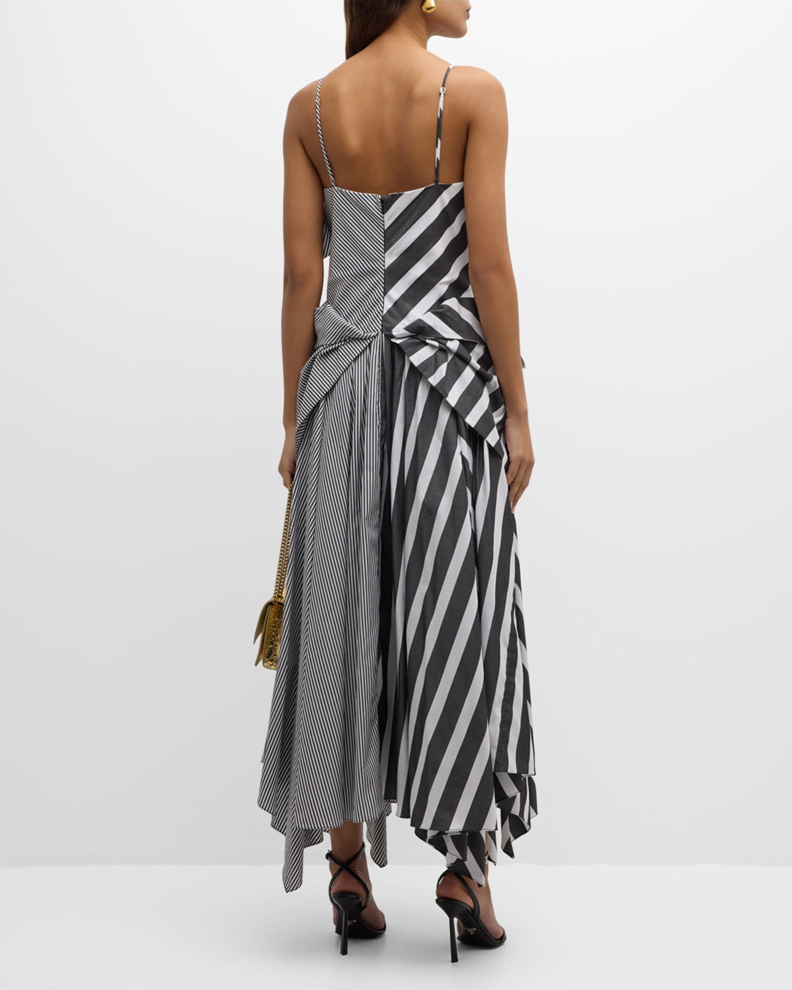CHRISTOPHER JOHN ROGERS Striped Tie-Front Handkerchief Maxi Dress ...