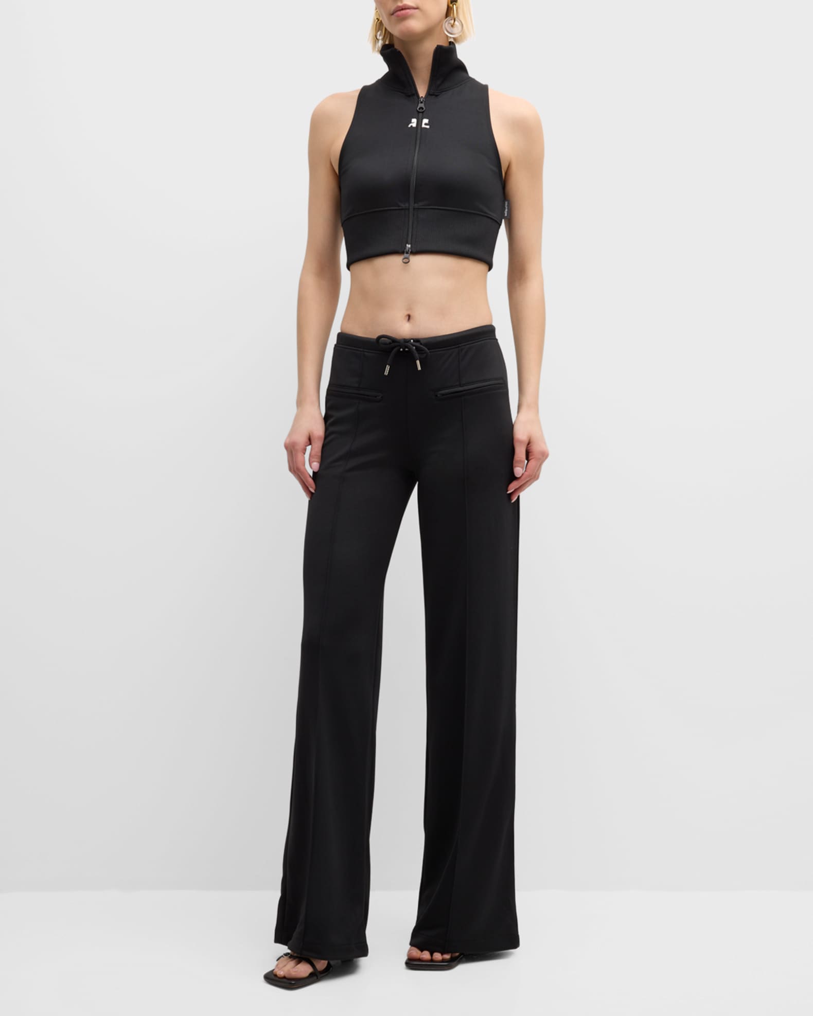 Courreges Interlock Knit Crop Tracksuit Vest | Neiman Marcus